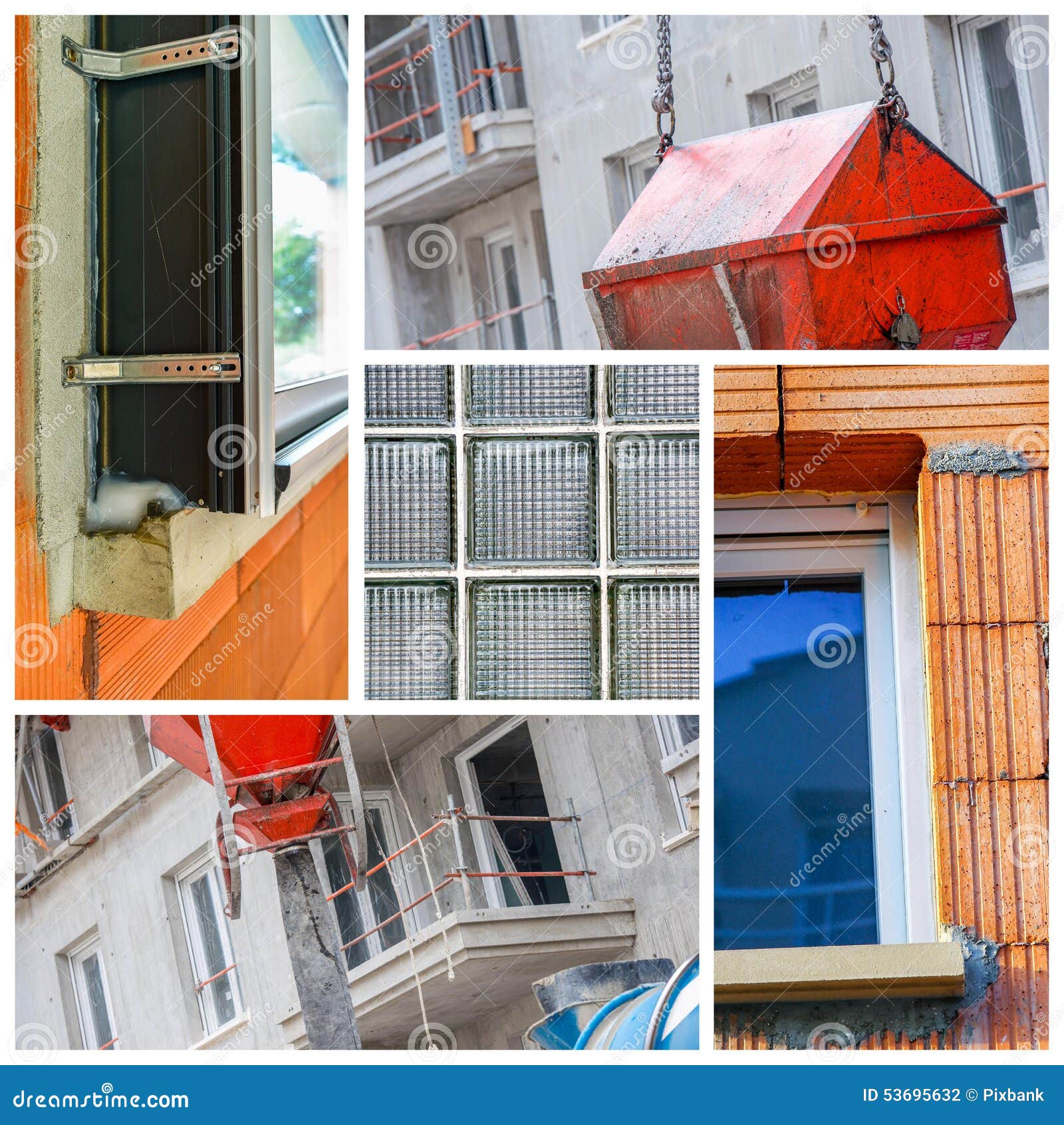 Collage of a New Residential Building Stock Photo - Image of home ...