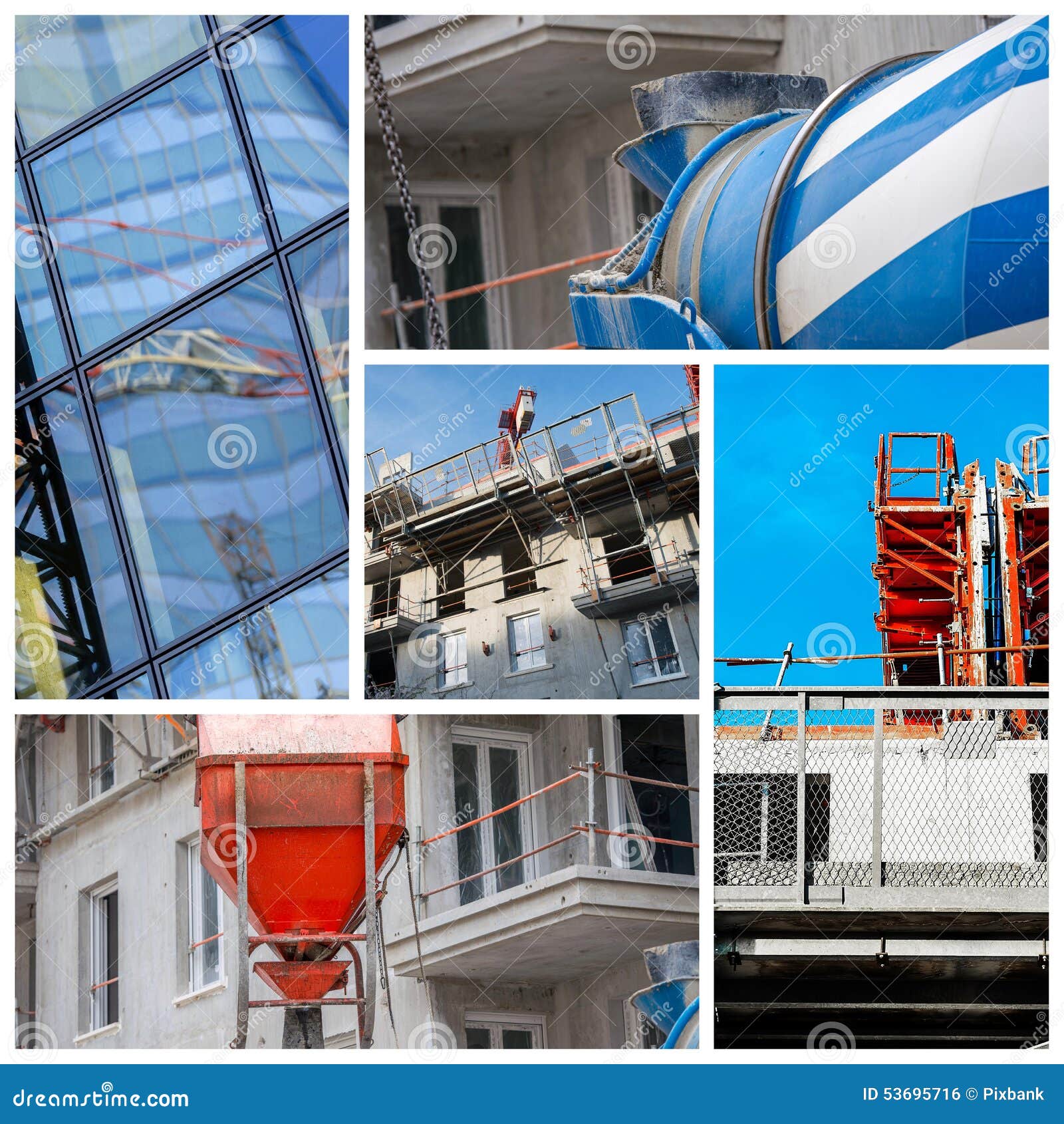 Collage of a New Residential Building Stock Photo - Image of human ...