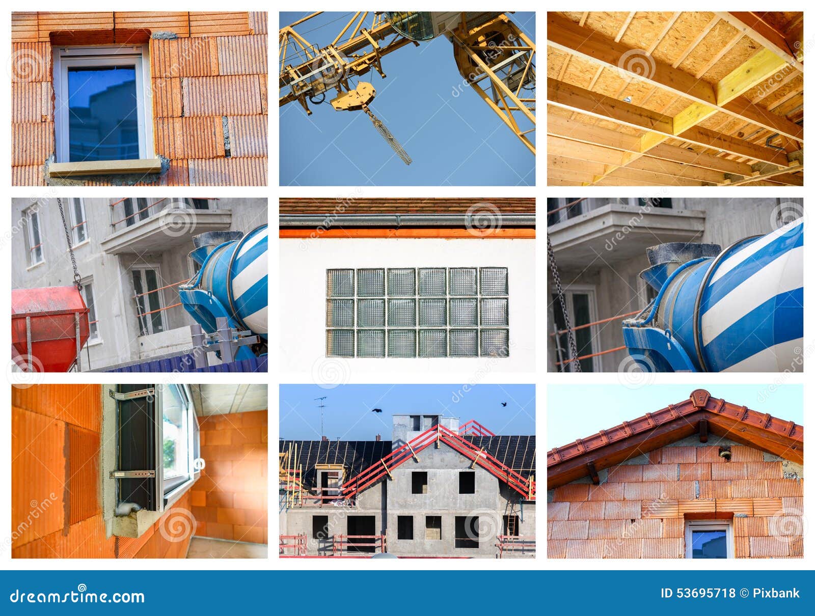 Collage of a New Residential Building Stock Photo - Image of estate ...