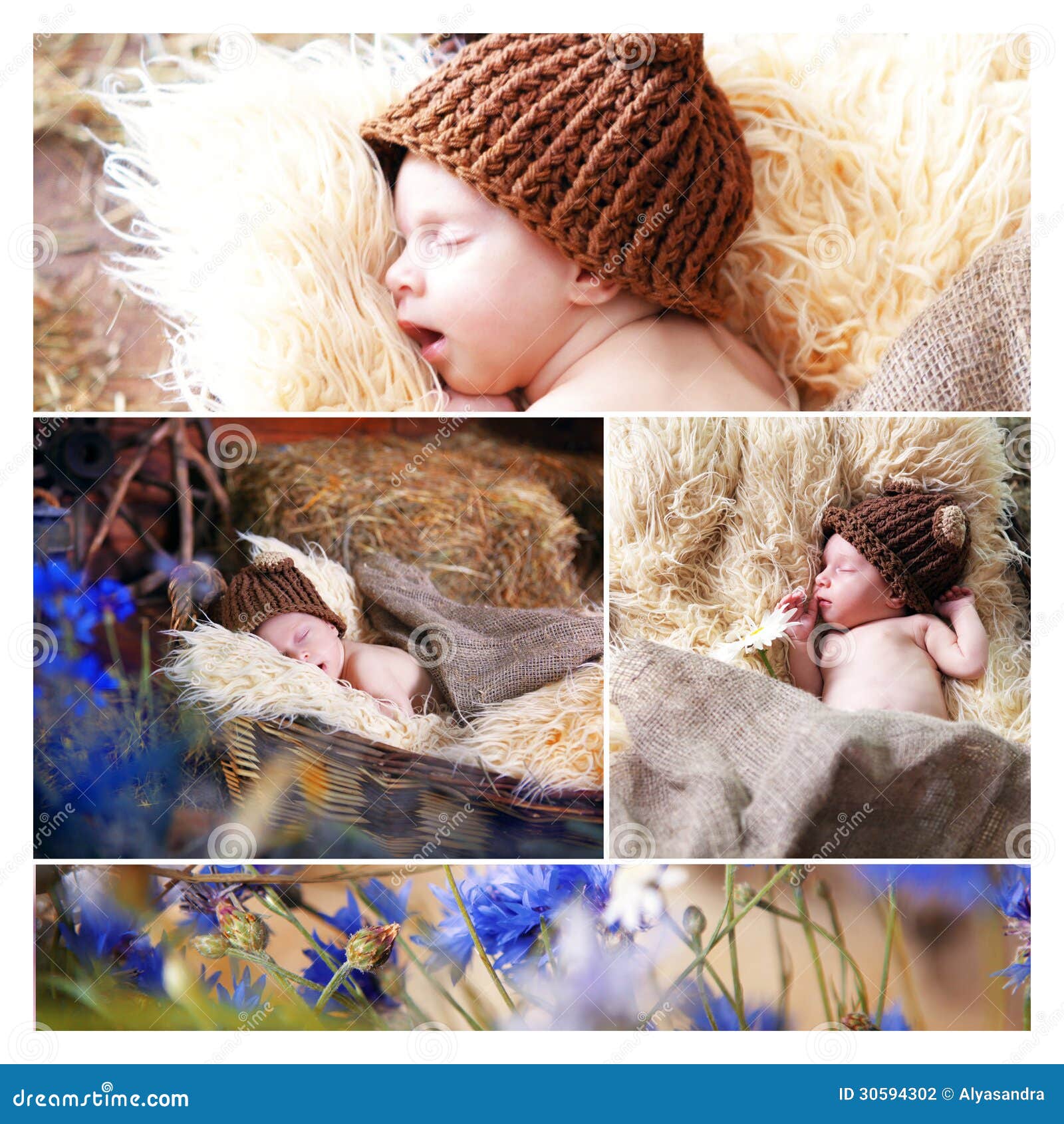Collage- newborn baby stock photo. Image of sleeping - 30594302