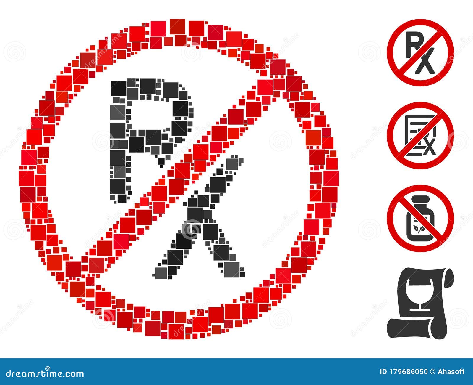 Square No Receipt Icon Vector Collage Stock Vector - Illustration of ...