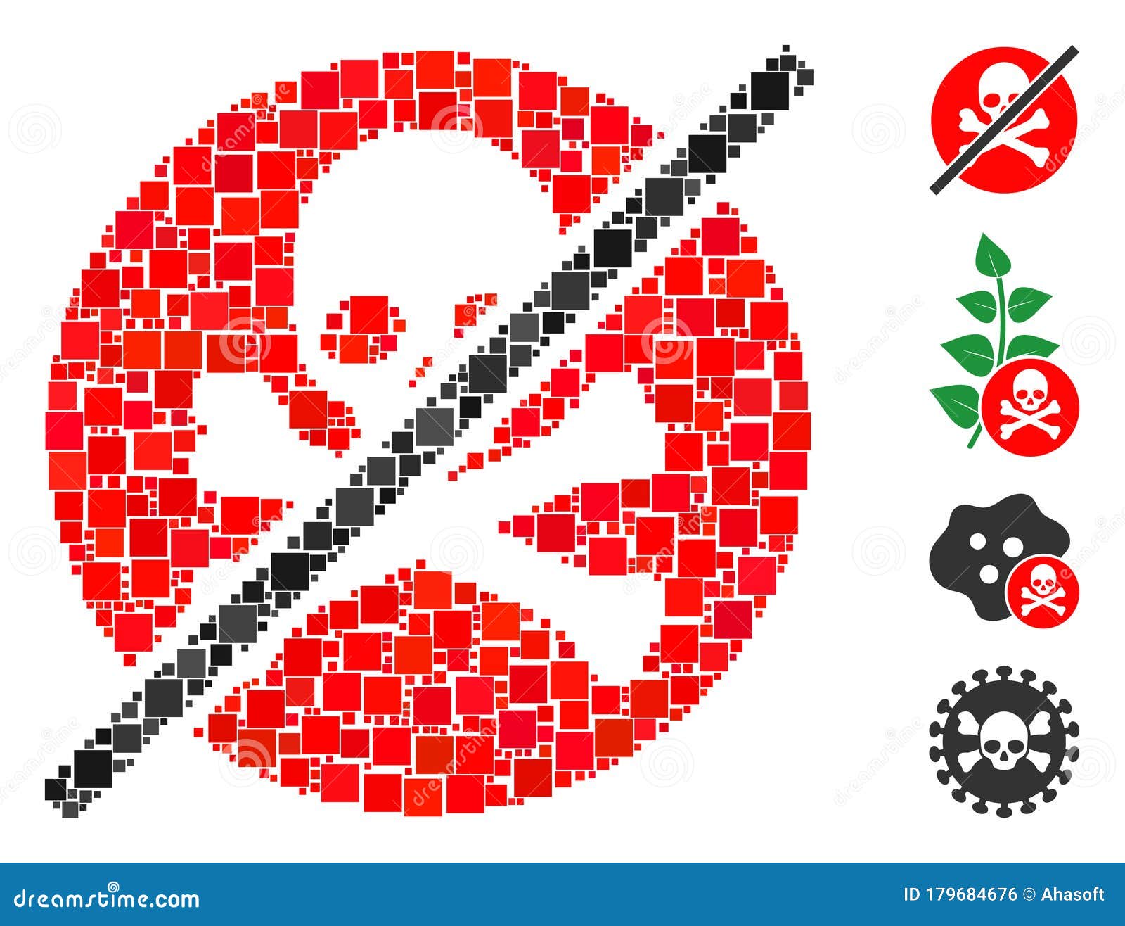 Square No Toxins Icon Vector Collage Stock Vector - Illustration of ...