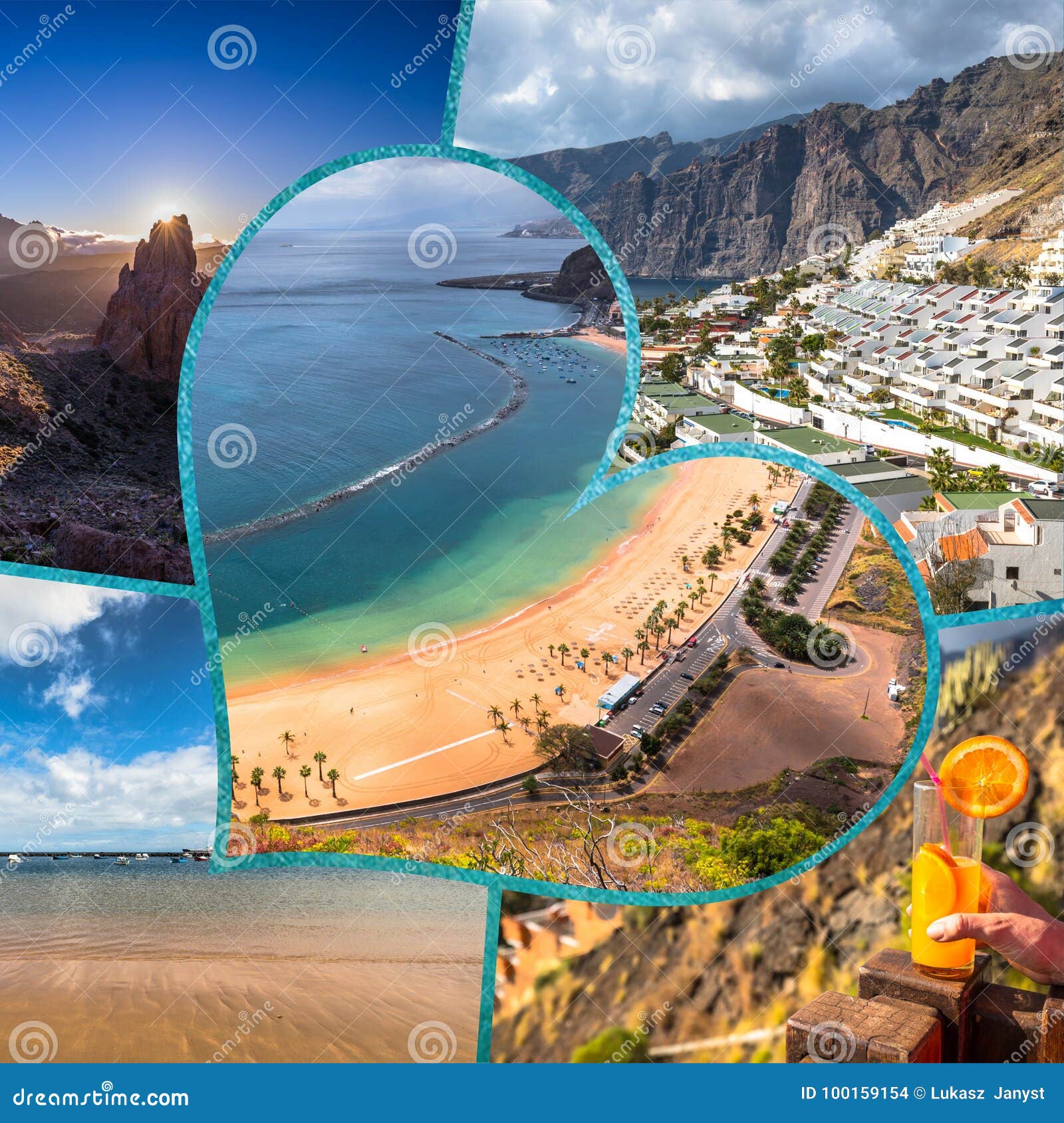 Collage of O Tenerife Spain Europe. Stock Photo - Image of canary ...