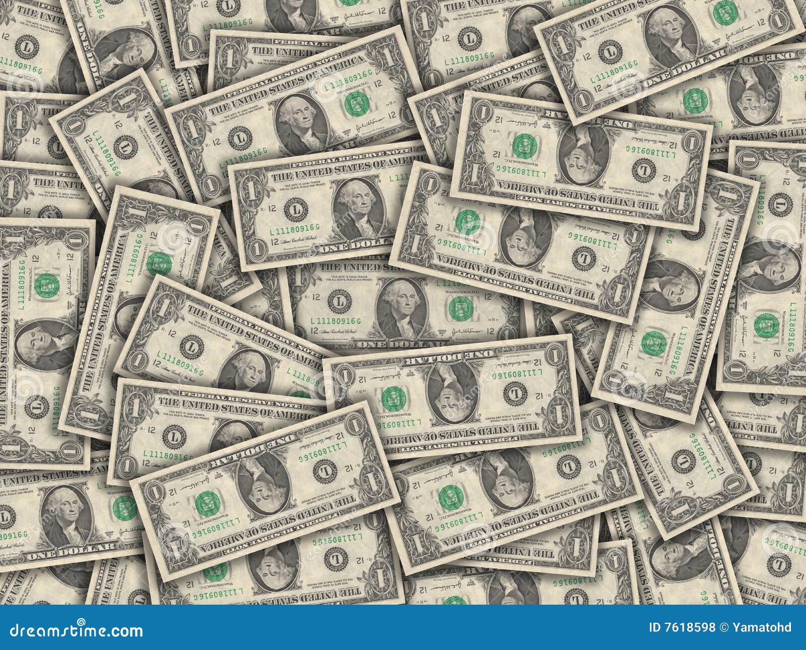 Collage of One Dollar Bills Stock Illustration - Illustration of earn ...