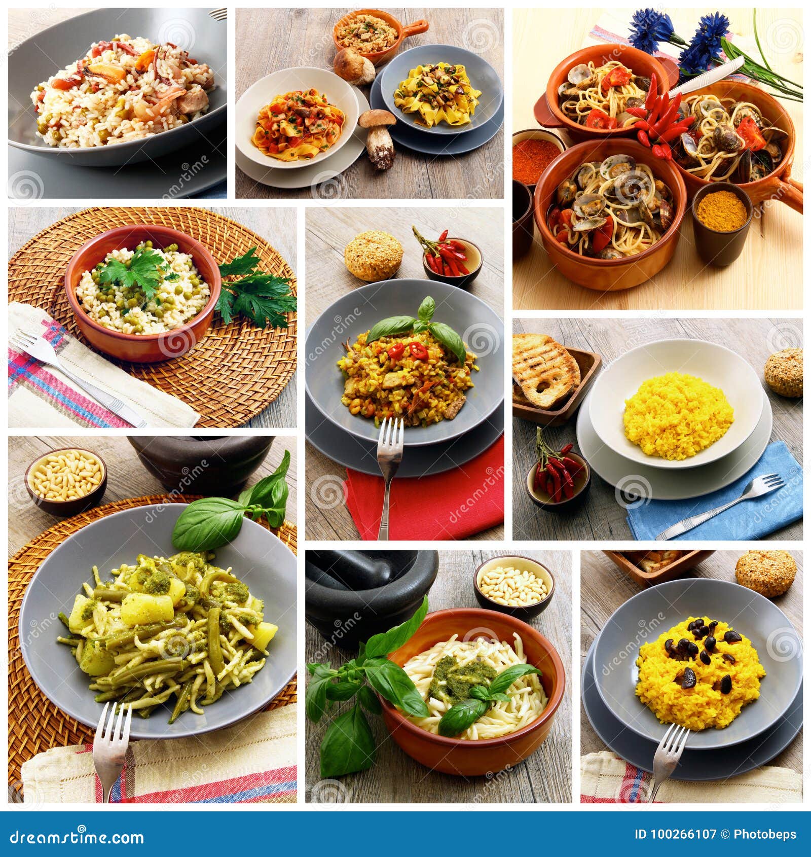 Original Italian Pasta Collage Stock Image - Image of mediterranean ...
