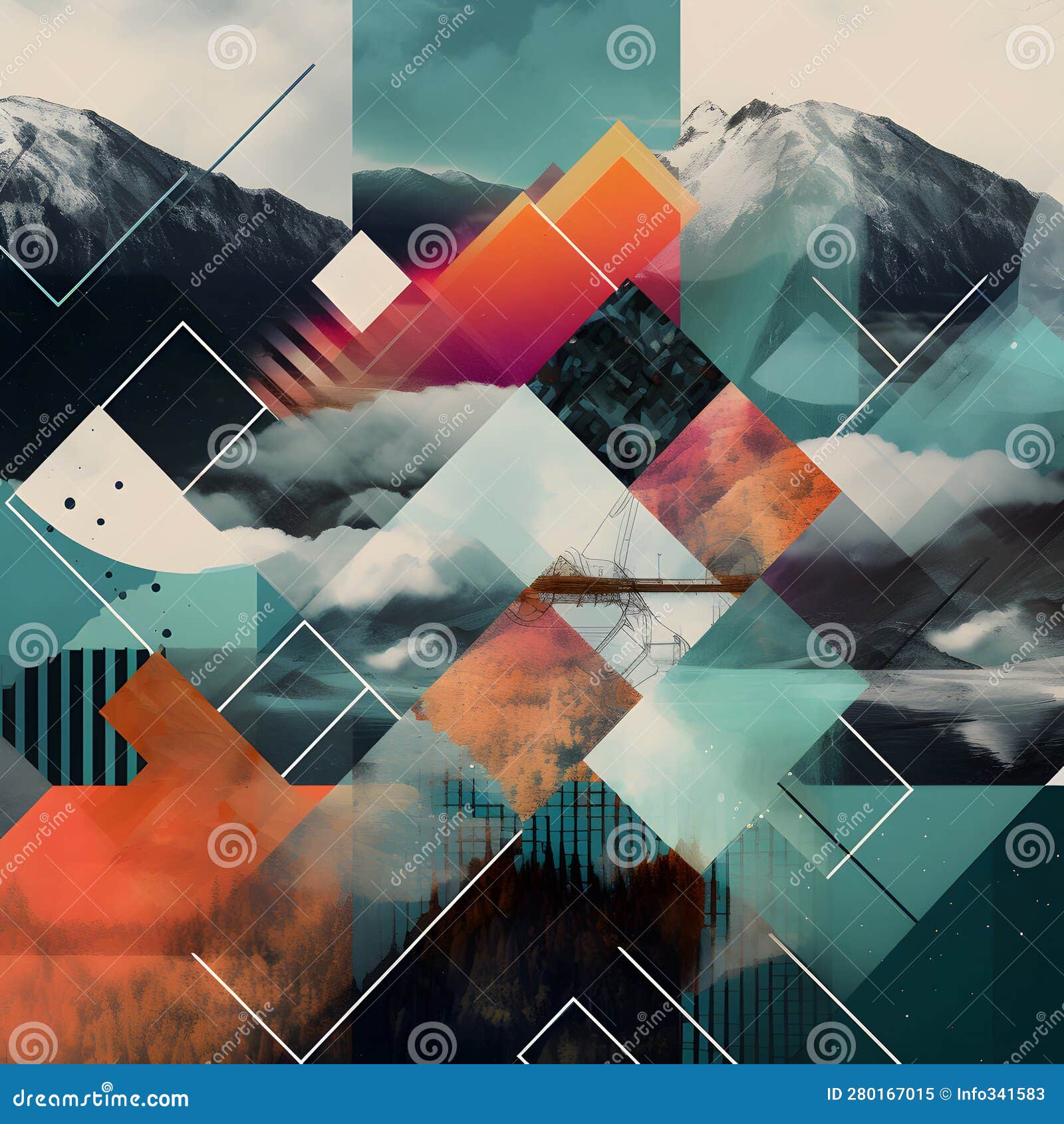 Collage of Overlapping Images Creating a Dynamic and Visu Generative AI ...
