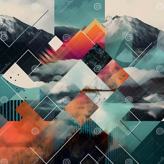 Collage of Overlapping Images Creating a Dynamic and Visu Generative AI ...