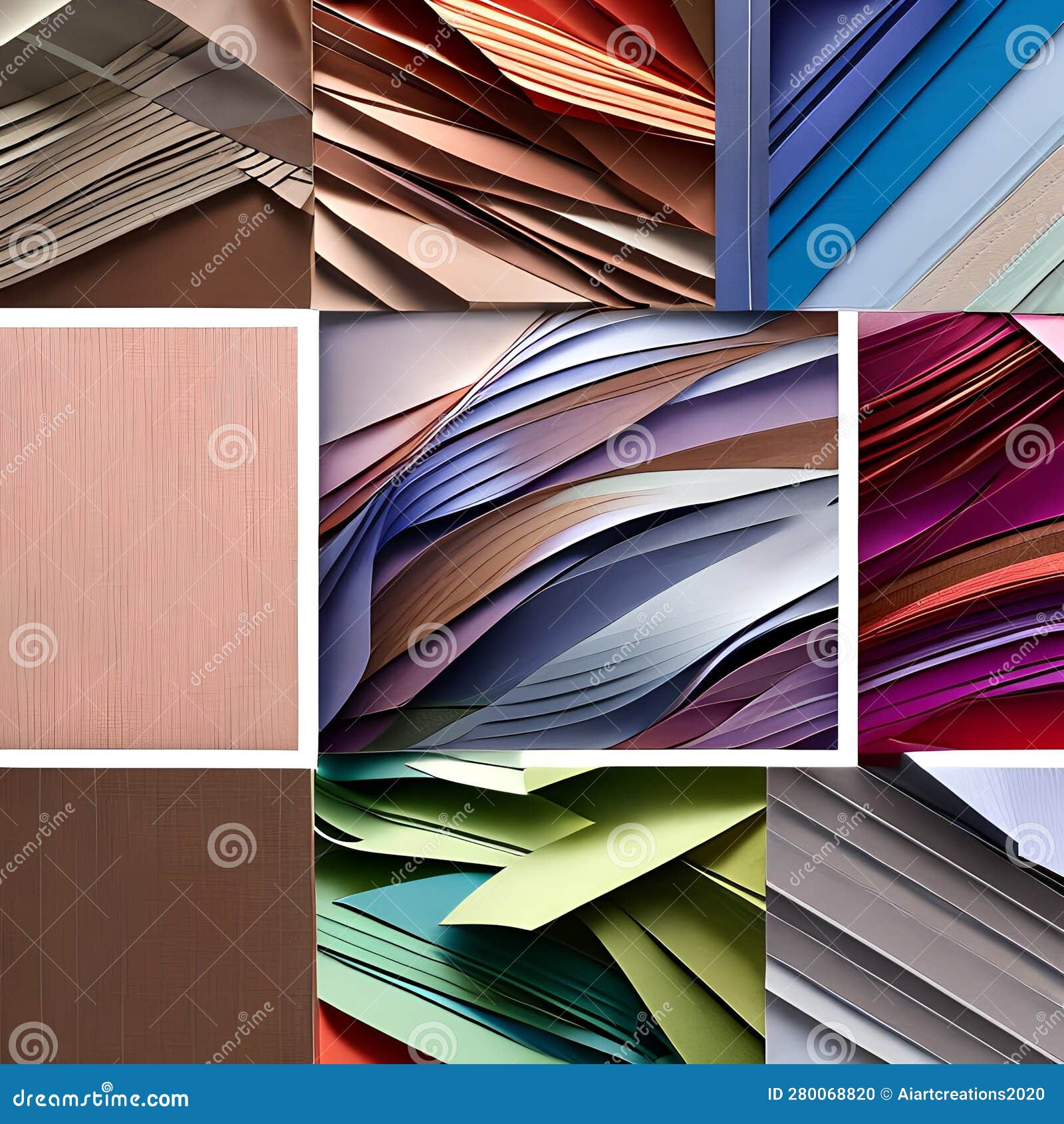 A Collage of Overlapping Paper Textures in Various Colors and Patterns4 ...