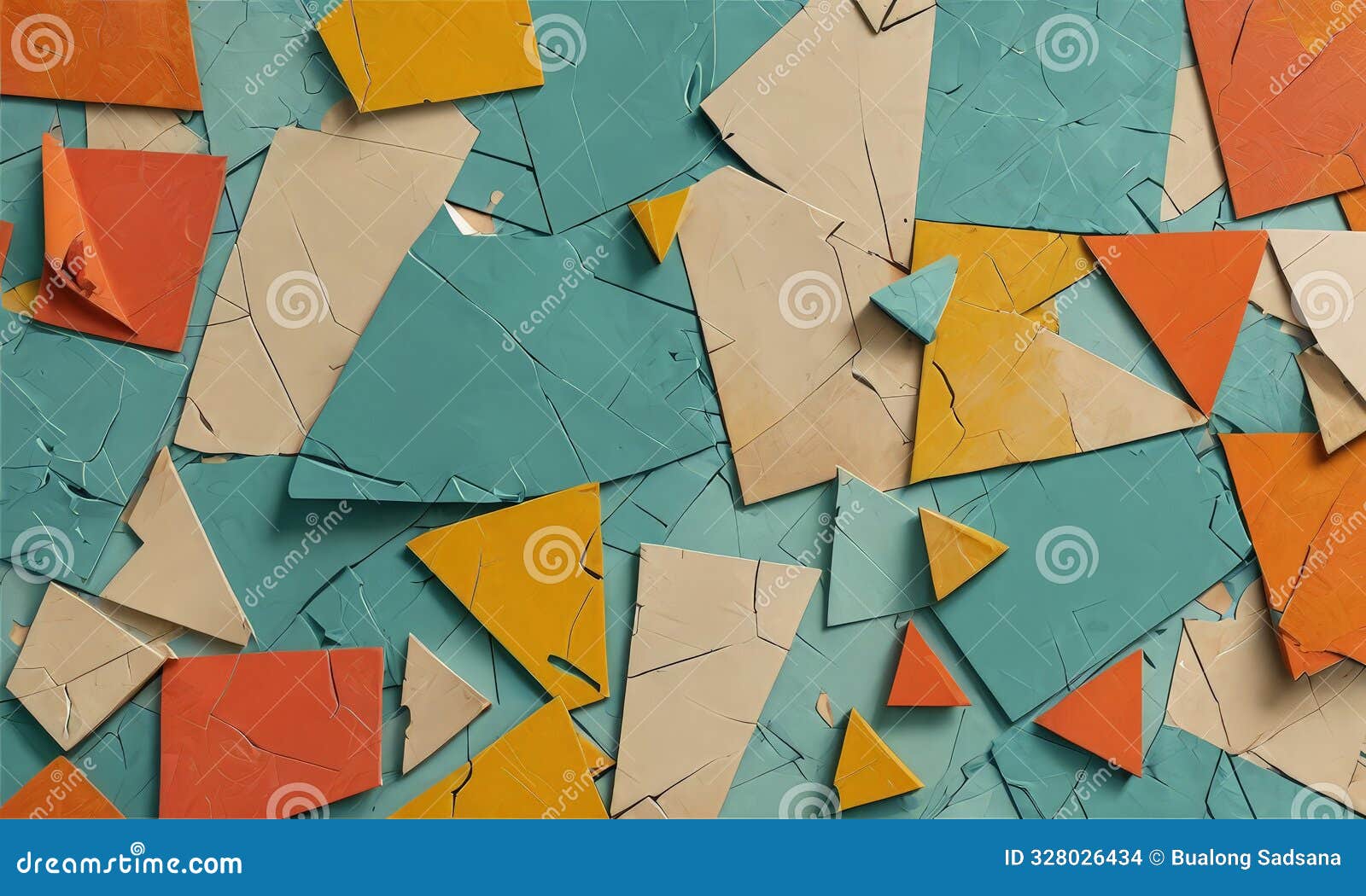 Collage Overlapping Triangular Shapes in Various Colors, Including ...