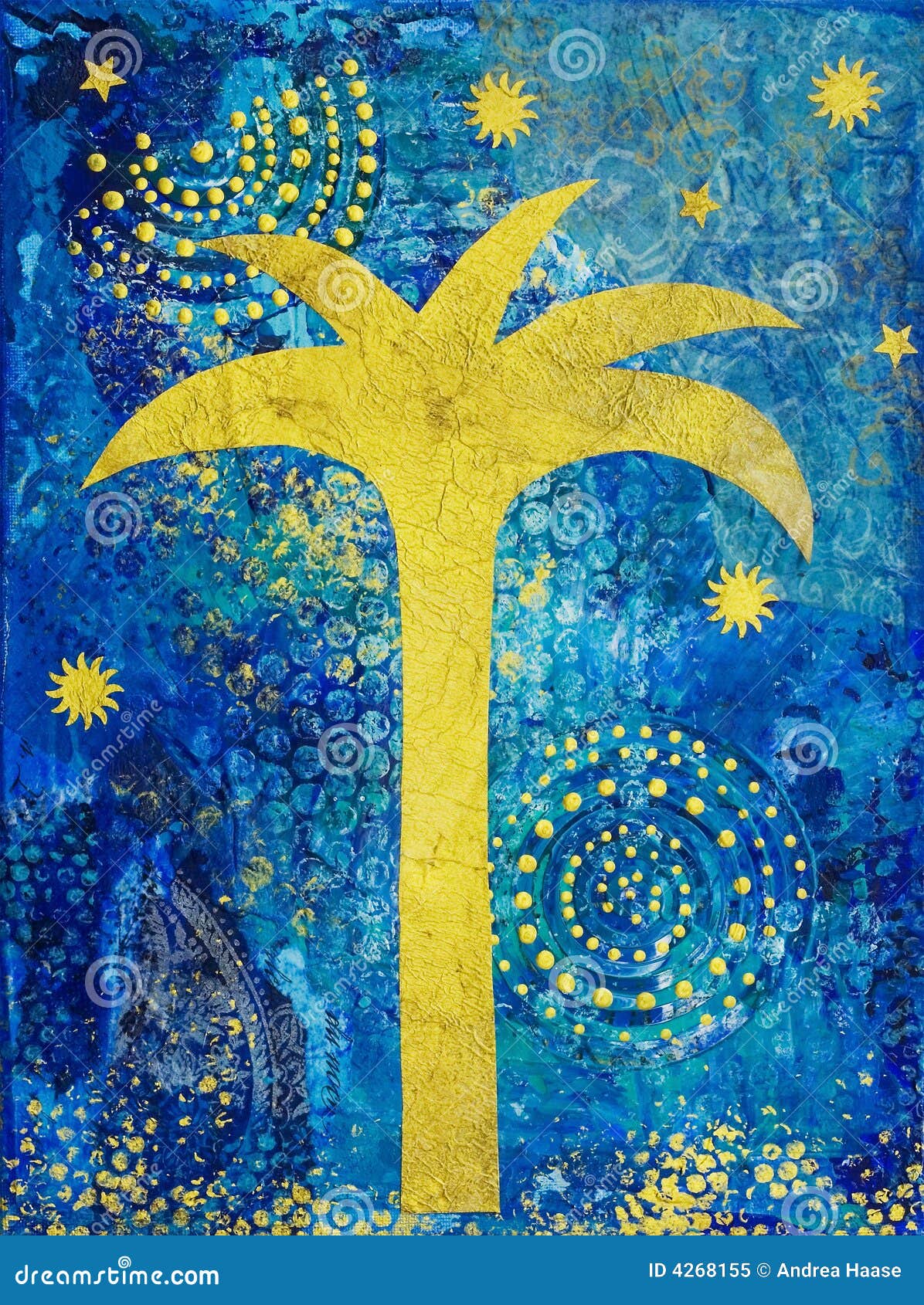 Collage with palm tree stock illustration. Illustration of acrylic ...