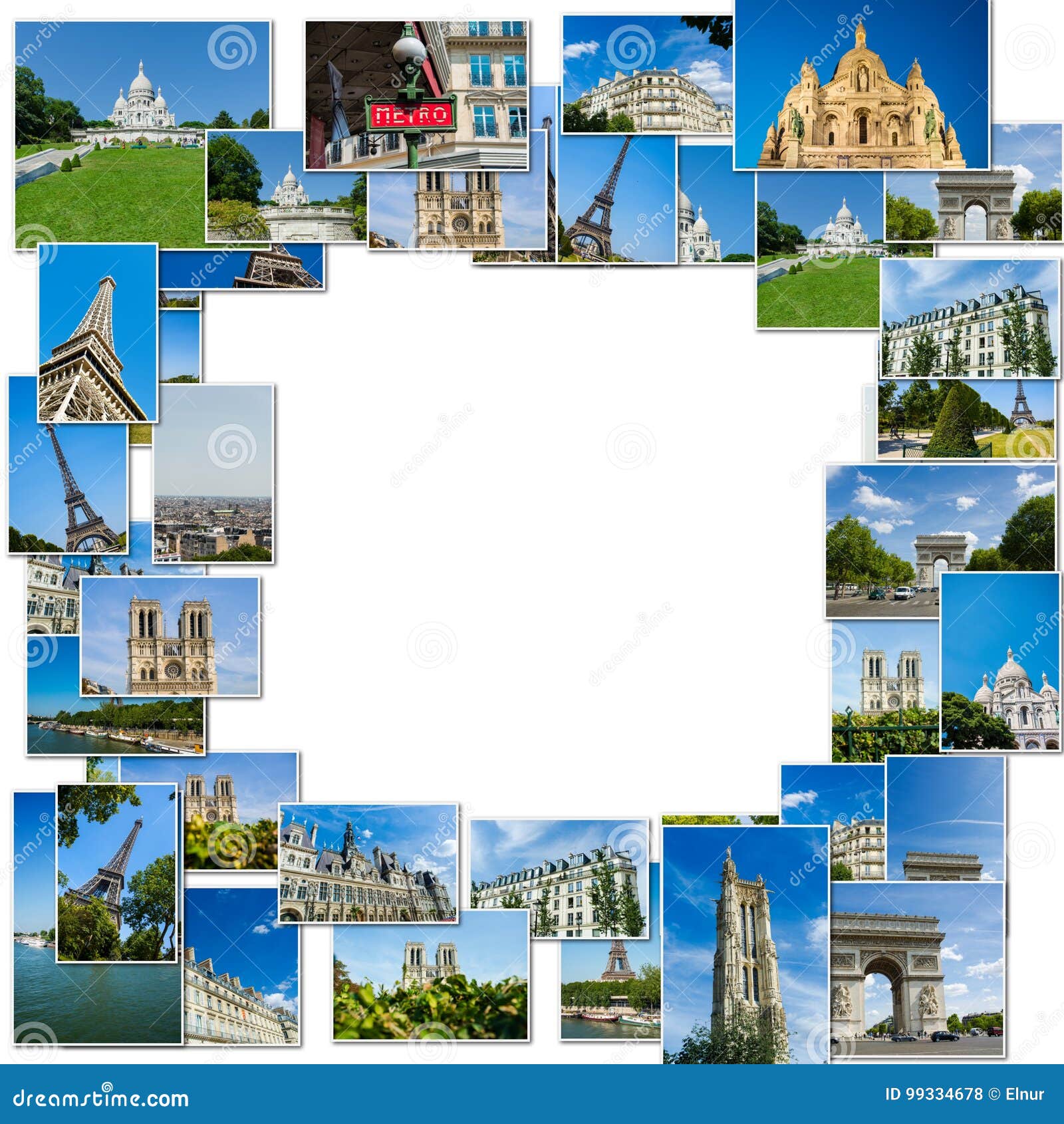 The Collage of Paris Photos Collection Stock Photo - Image of gaulle ...