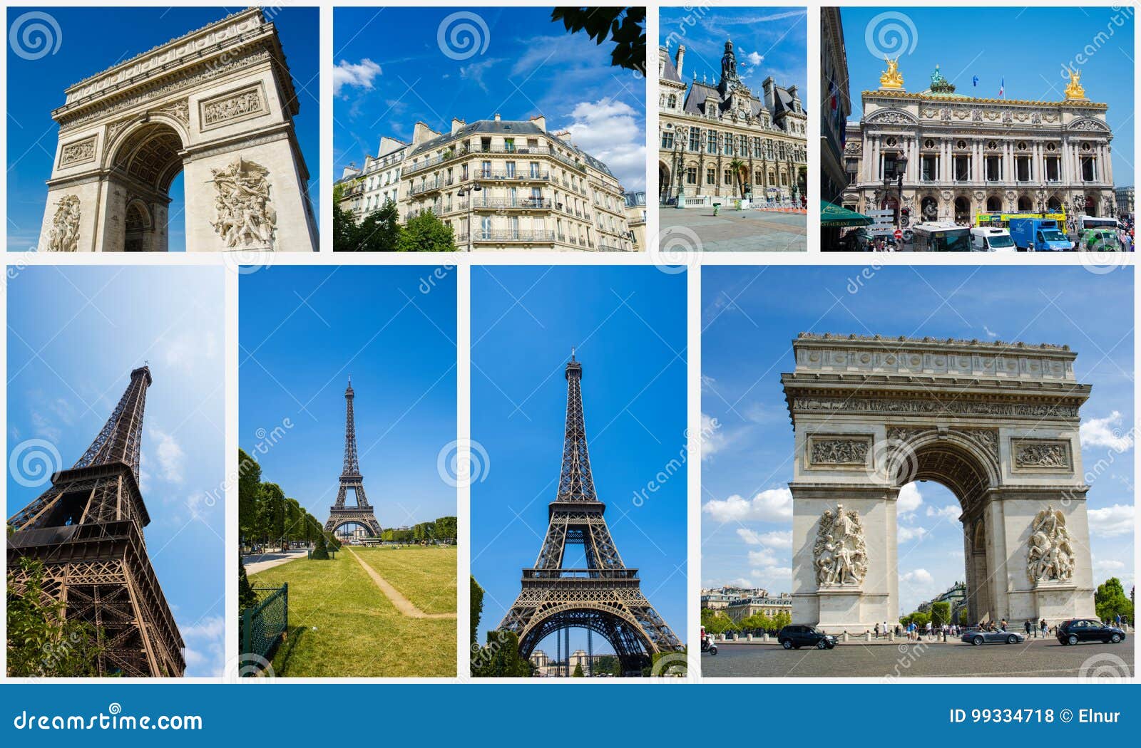The Collage of Paris Photos Collection Editorial Stock Photo - Image of ...
