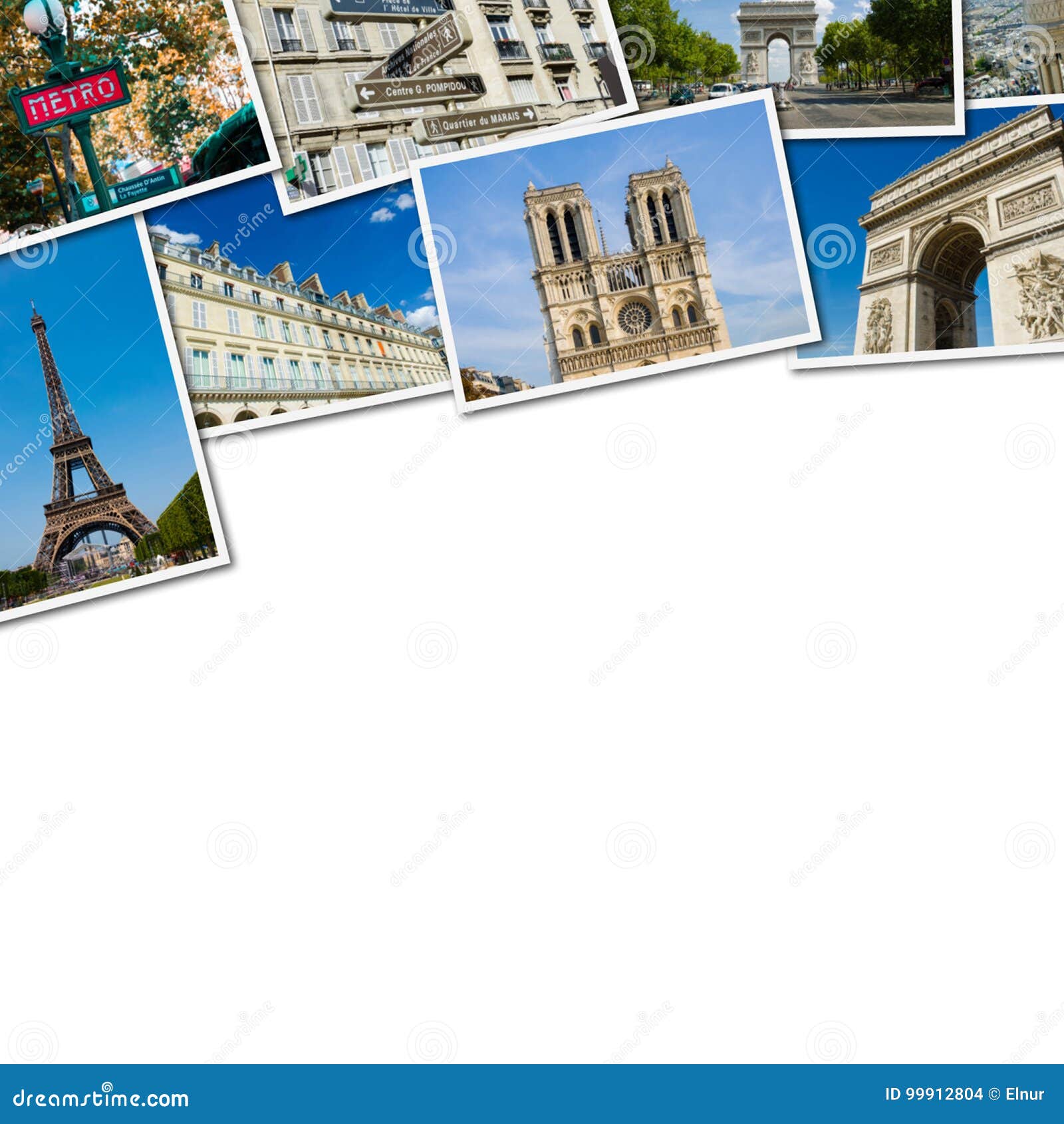 The Collage of Paris Photos Collection Stock Photo - Image of frame ...