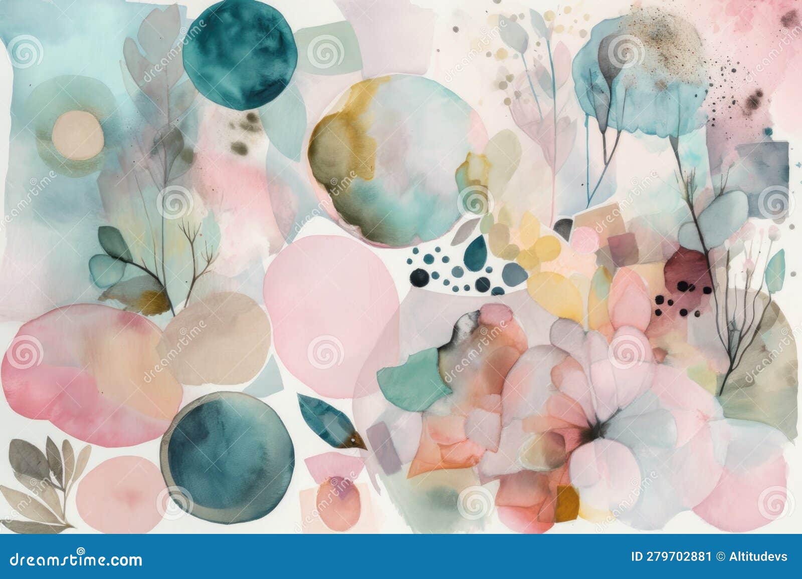 Collage of Pastel and Watercolor Elements Stock Illustration ...