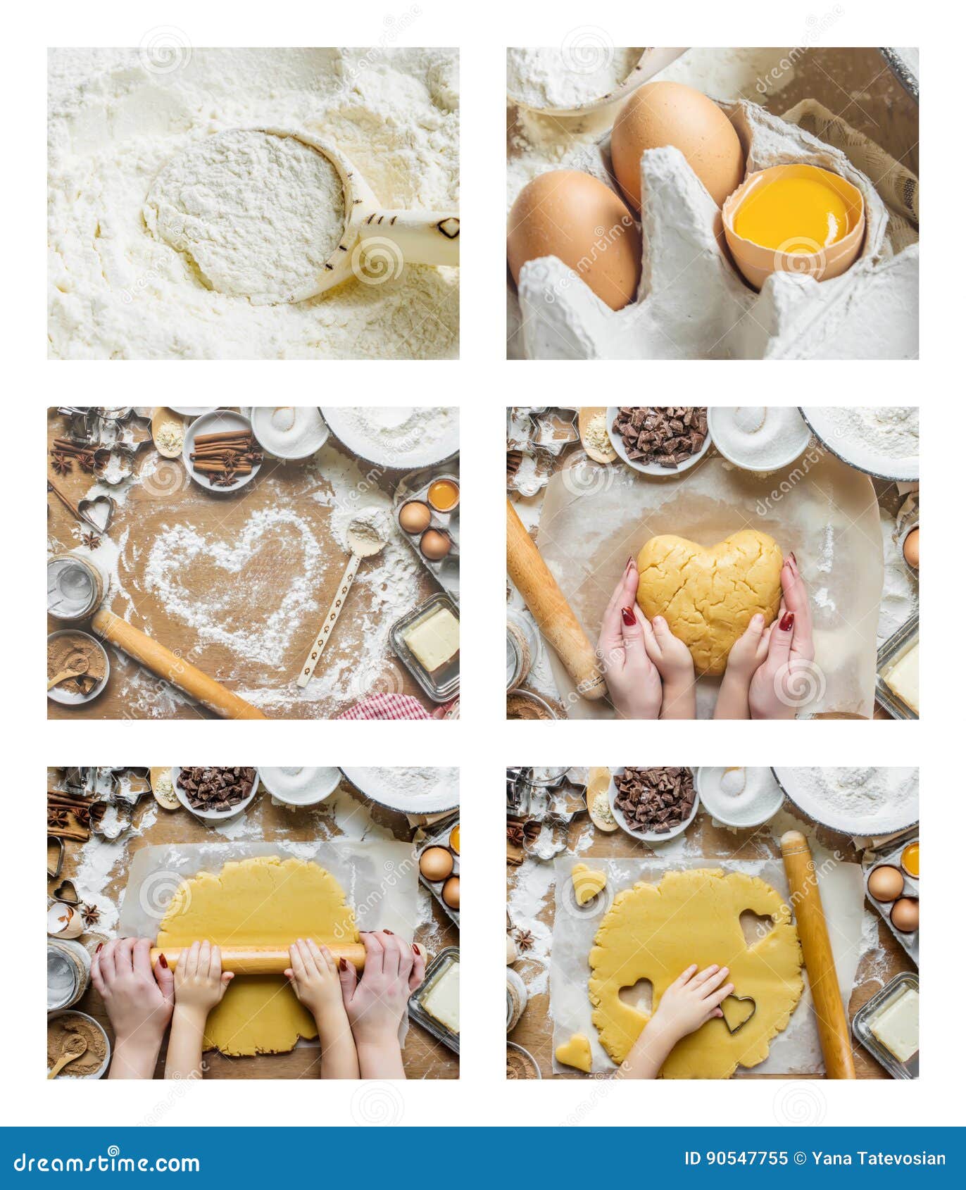 Collage Pastry, Cakes, Cook Their Own Hands. Stock Image - Image of ...