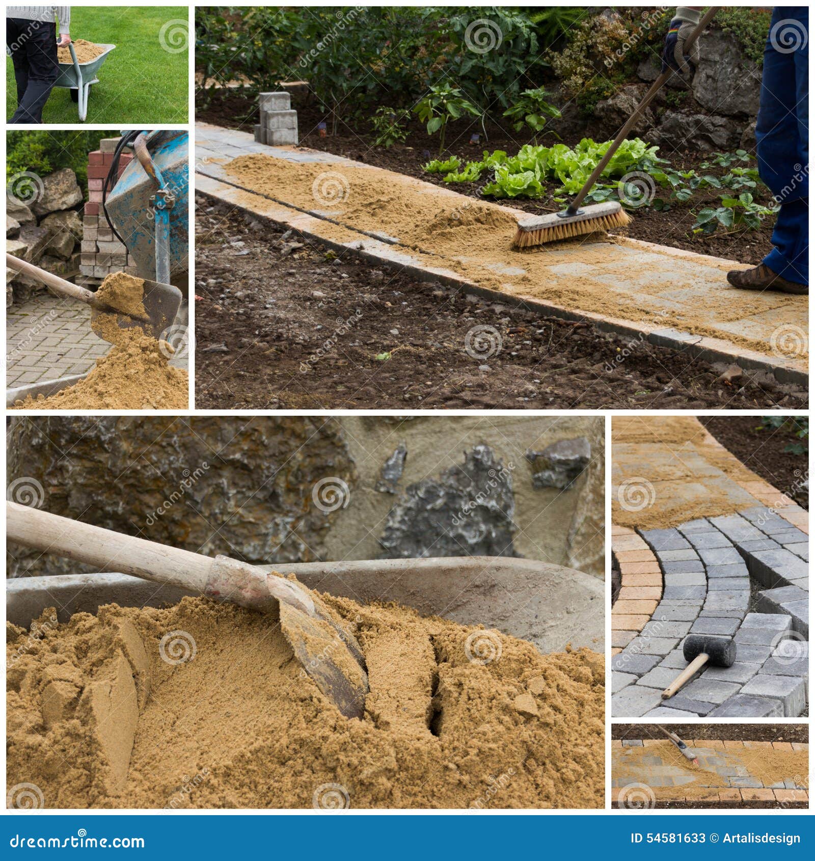 Collage path construction stock image. Image of outside - 54581633