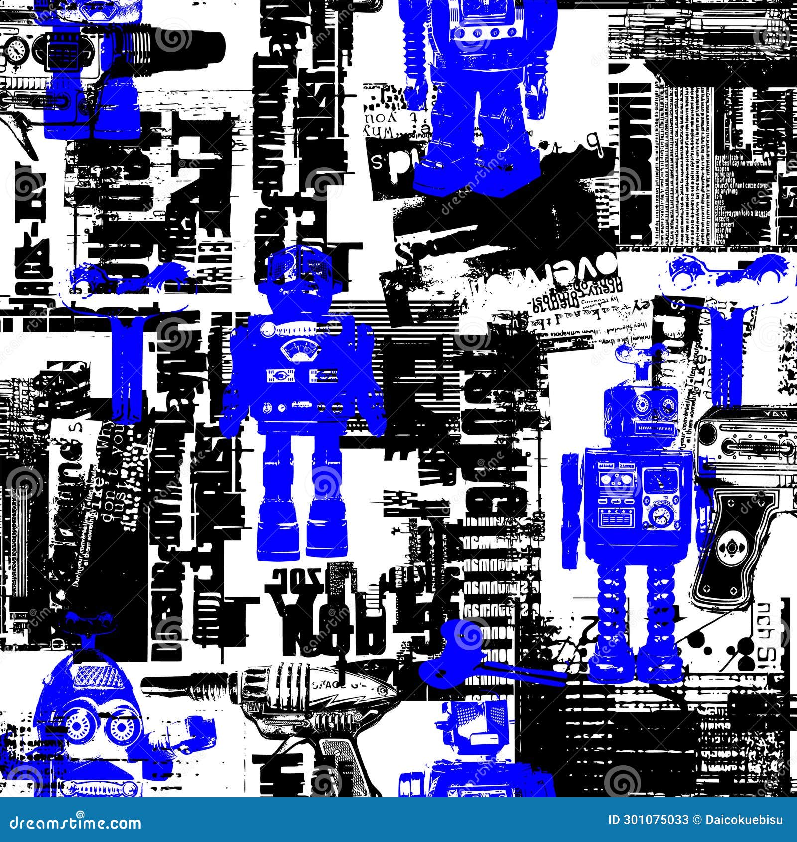 Collage Pattern Of Abstract And Meaningless Textures, Cartoon Vector ...