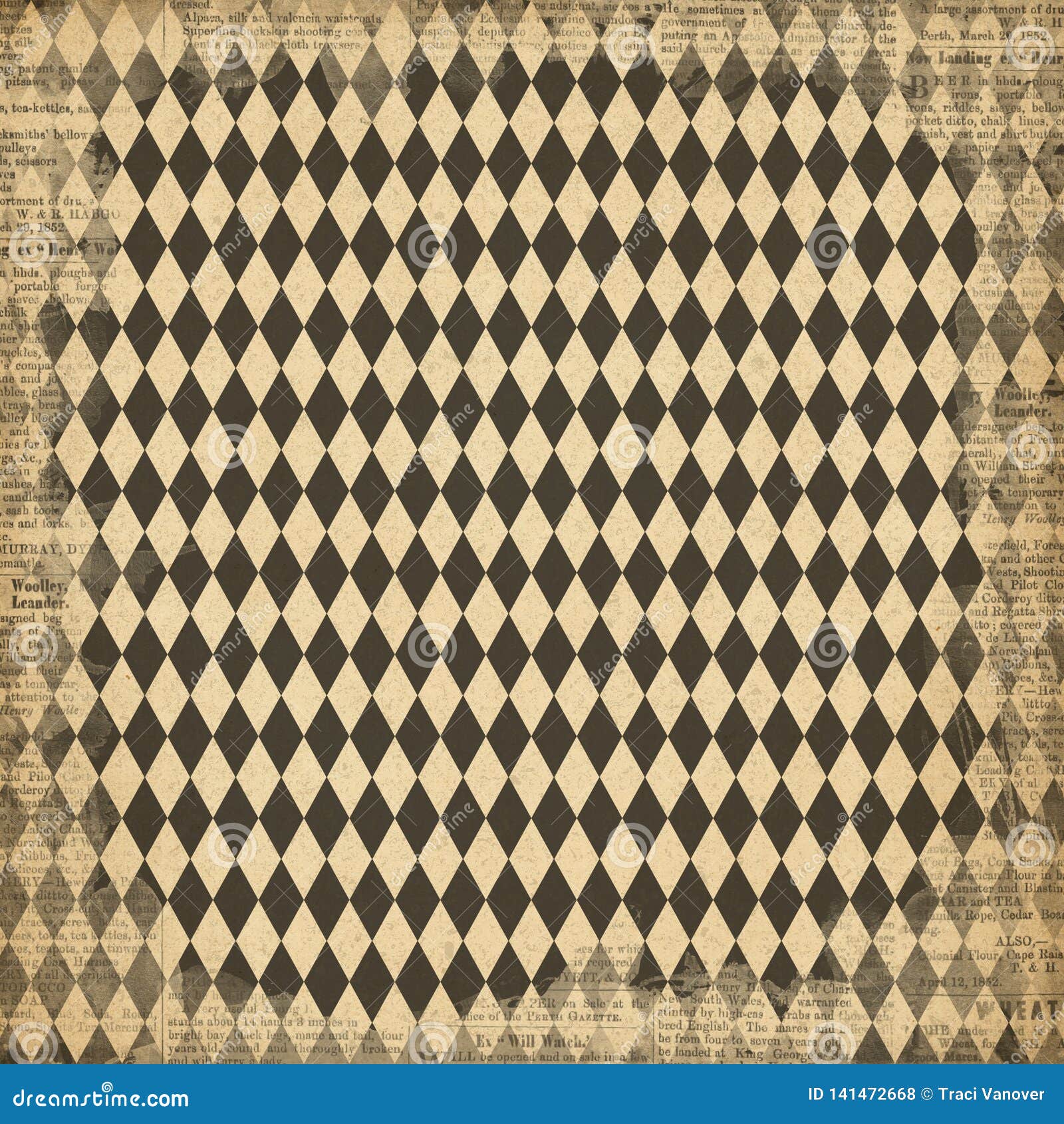Steampunk Patterned Paper - Harlequin Pattern - Black and Neutral ...