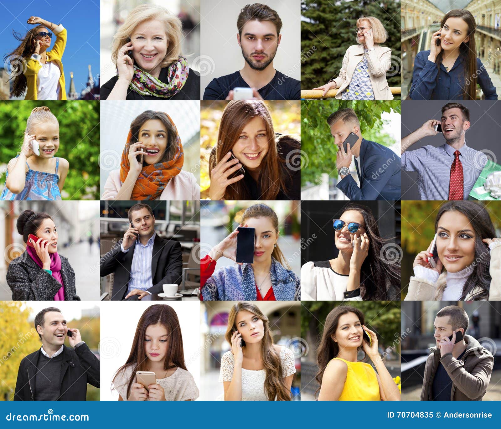 Collage People Calling by Phone Stock Image - Image of face, elderly ...