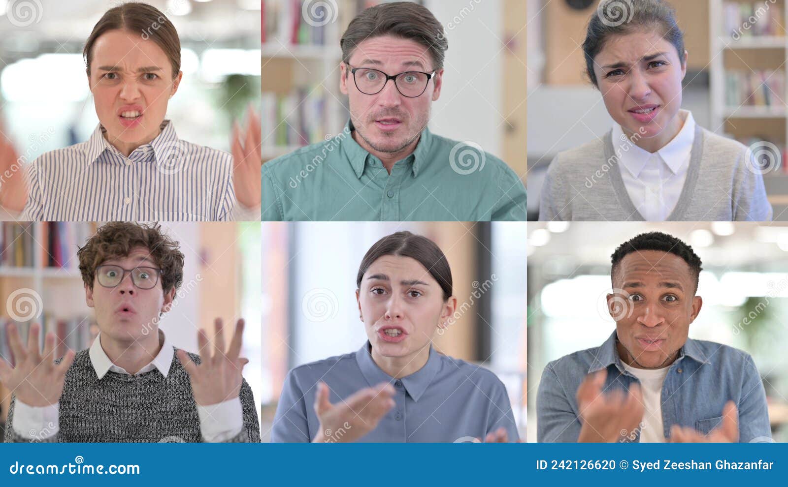 Collage of People Feeling Angry, Fighting Stock Photo - Image of latino ...