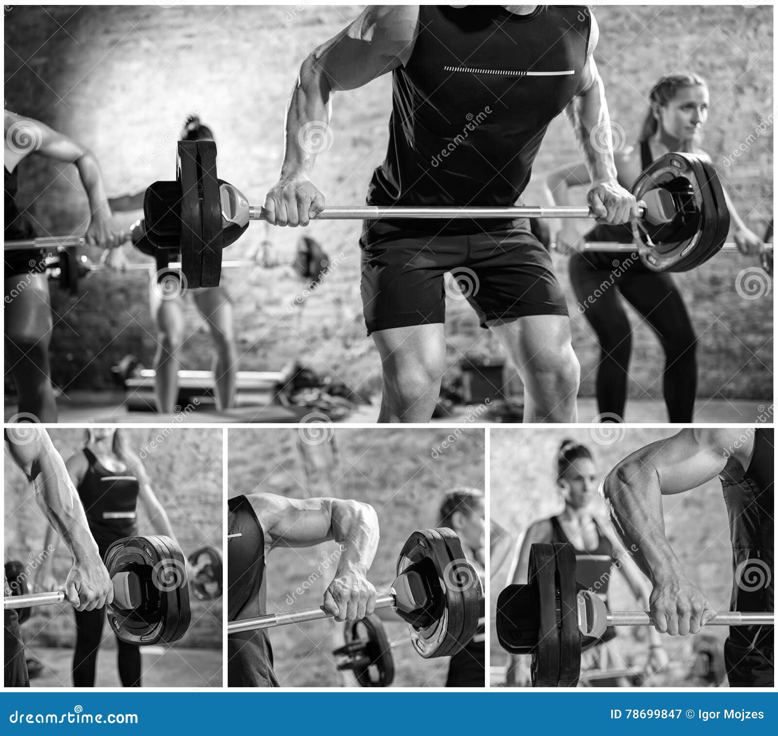 Collage of People with Weights Stock Image - Image of lift, biceps ...