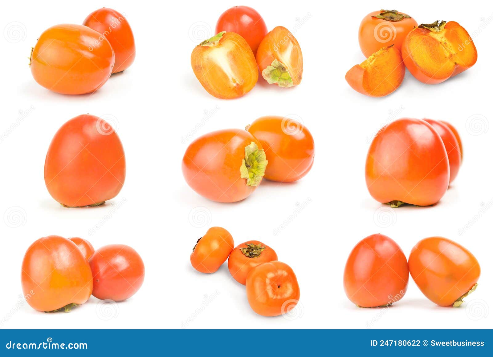 Group of Persimmon ( Kaki ) Over a White Background Stock Photo - Image ...