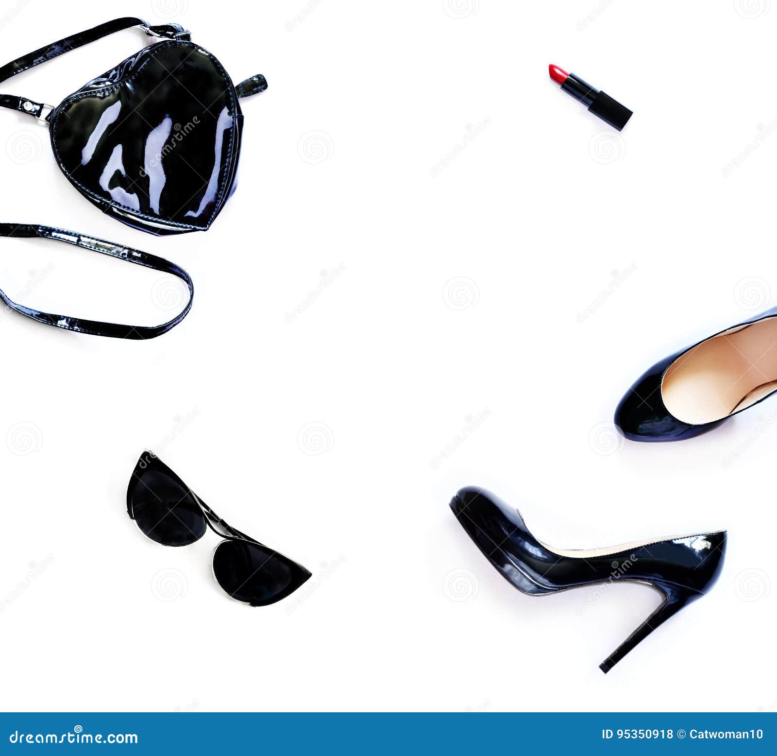 Collage of Personal Accessories Isolated on White Stock Photo - Image ...