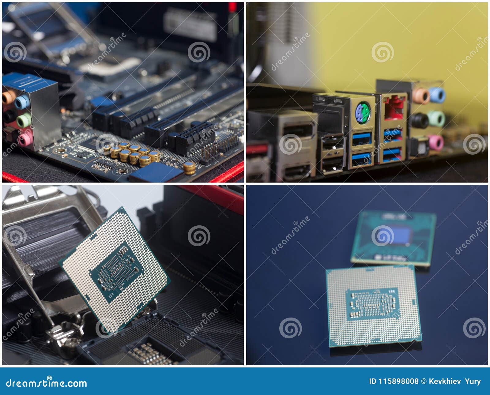 Collage of Personal Computer Components. Stock Photo - Image of board ...