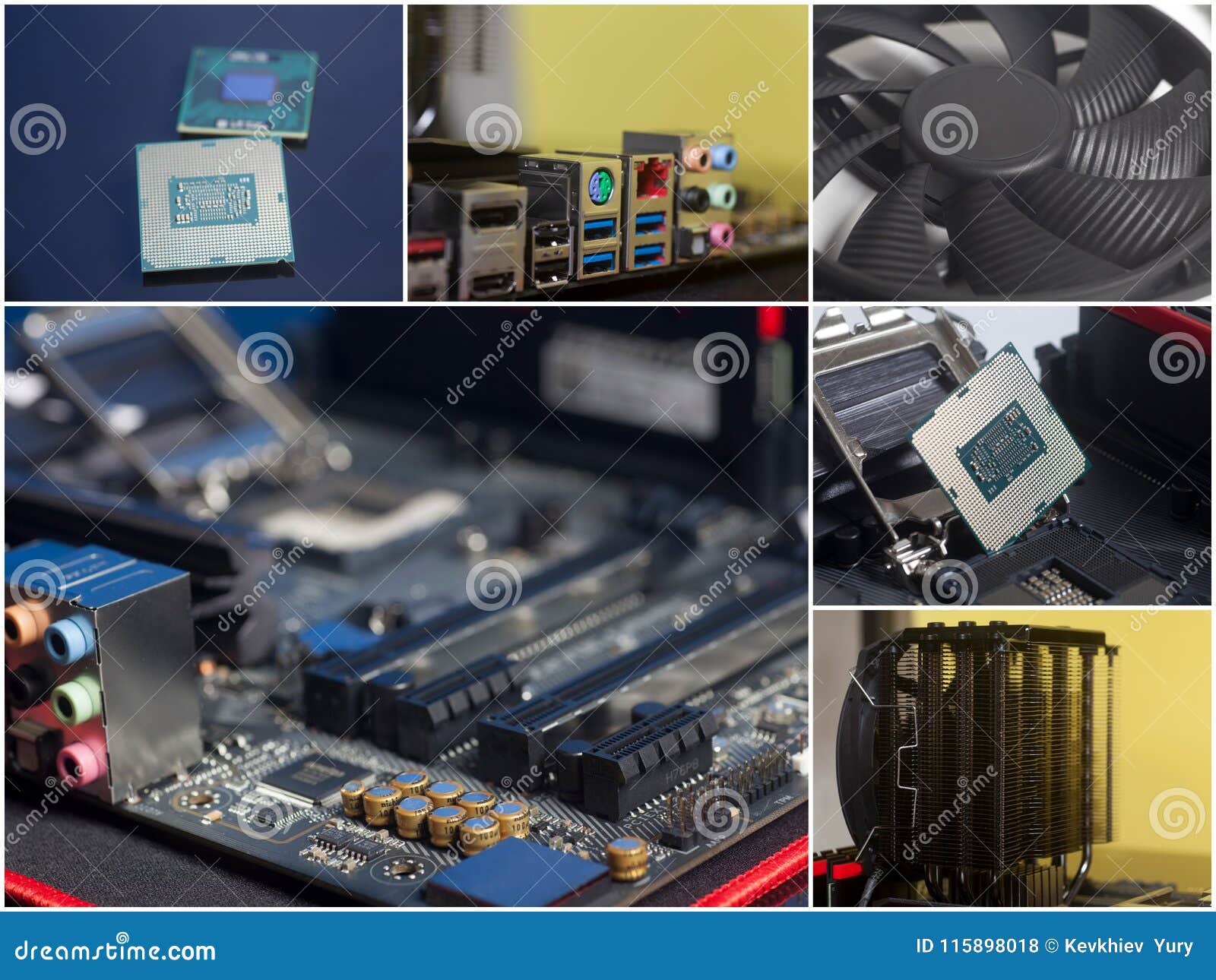 Collage of Personal Computer Components. Stock Photo - Image of ...
