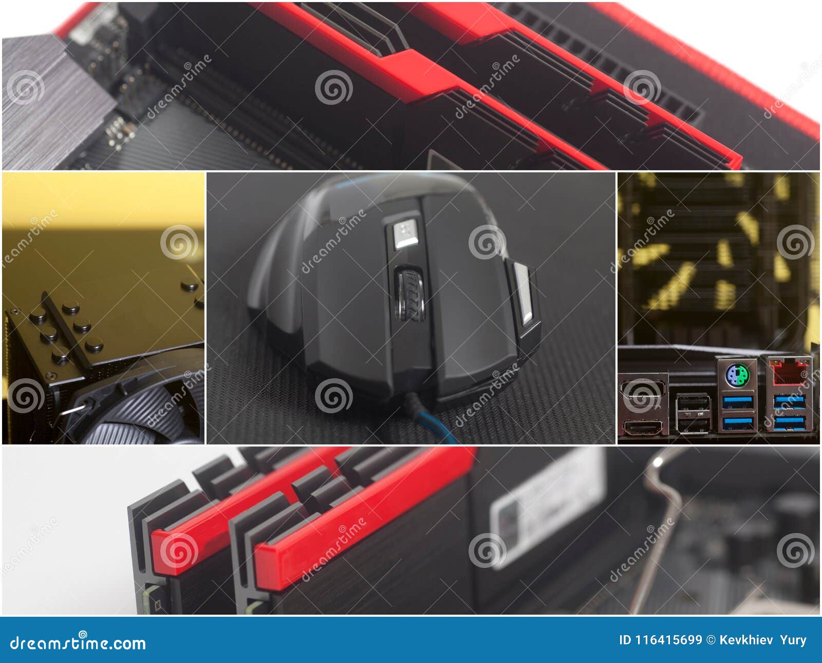 Collage of Personal Computer Components. Stock Image - Image of ...