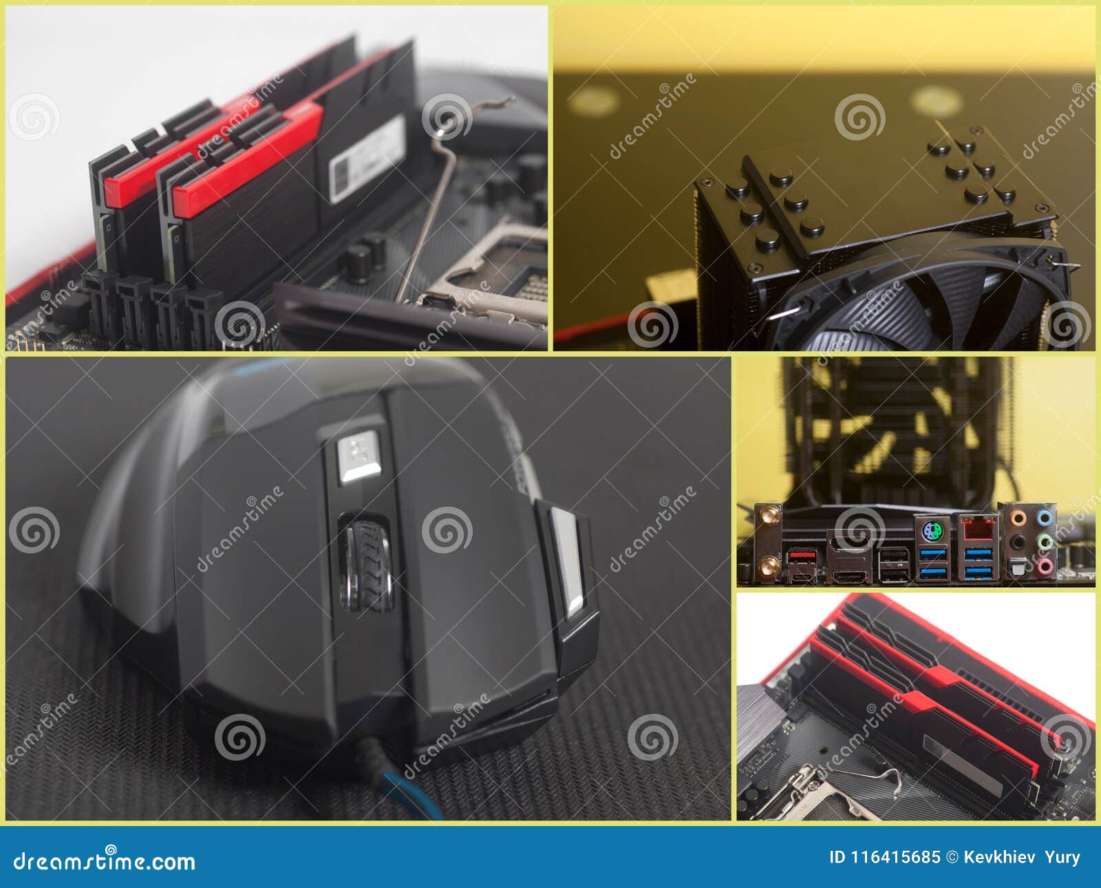 Collage of Personal Computer Components. Stock Image - Image of ...