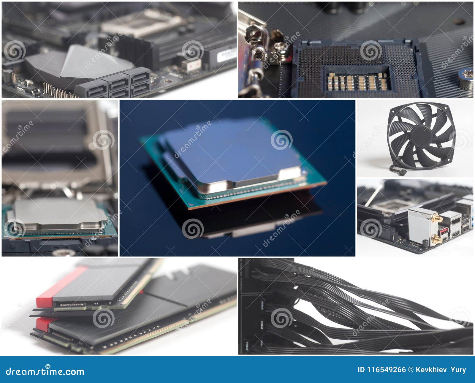 Collage of Personal Computer Components. Stock Photo - Image of ...