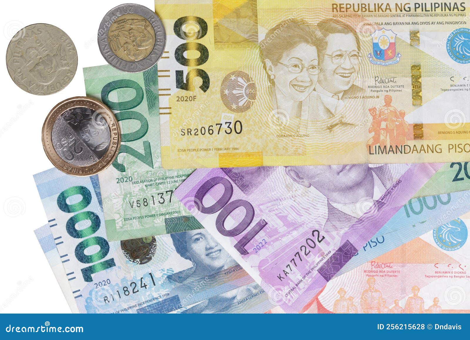 Collage Of Philippine Currency Isolated On A White Background Royalty ...