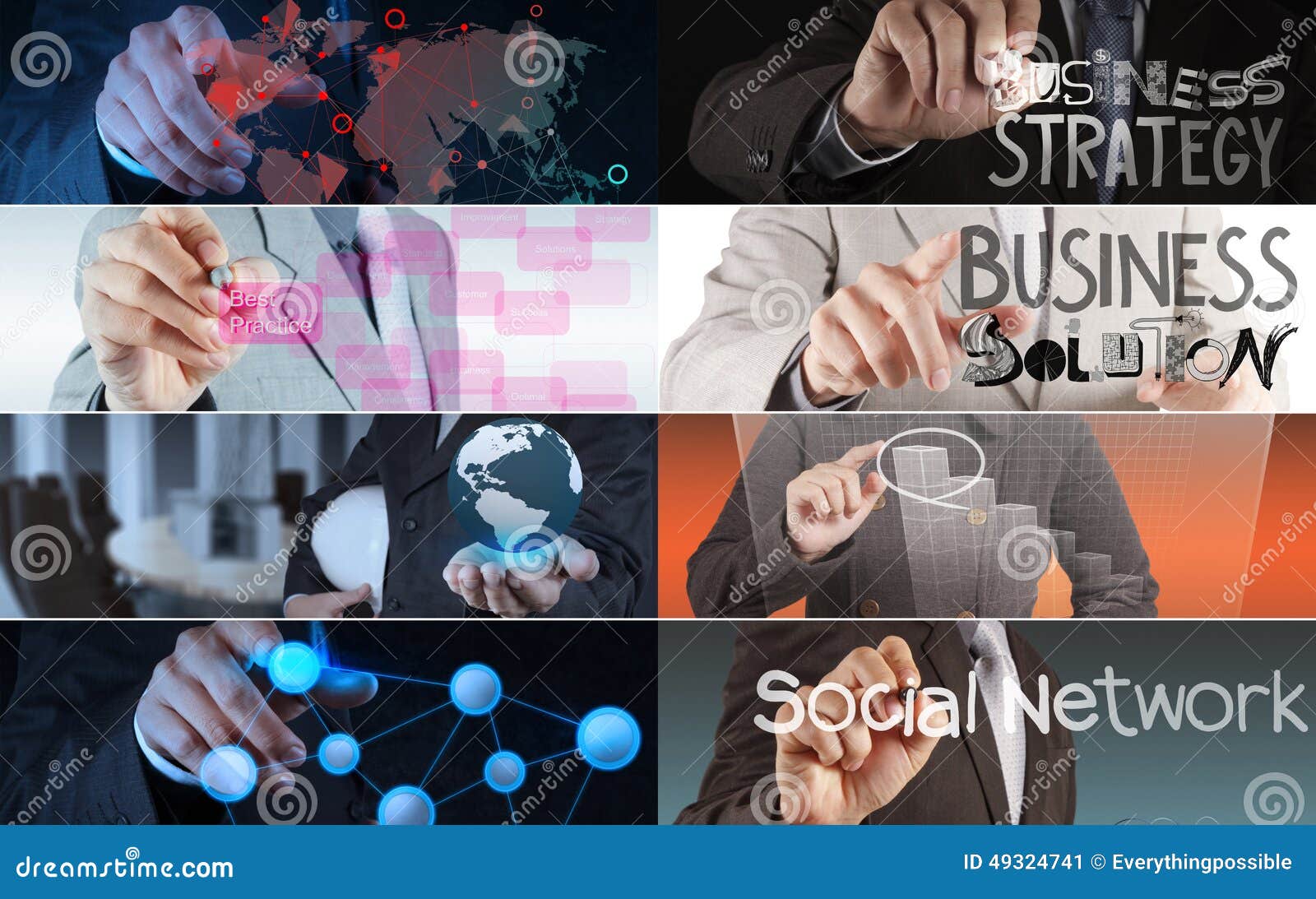Collage of Photo Business Strategy Stock Image - Image of chart ...