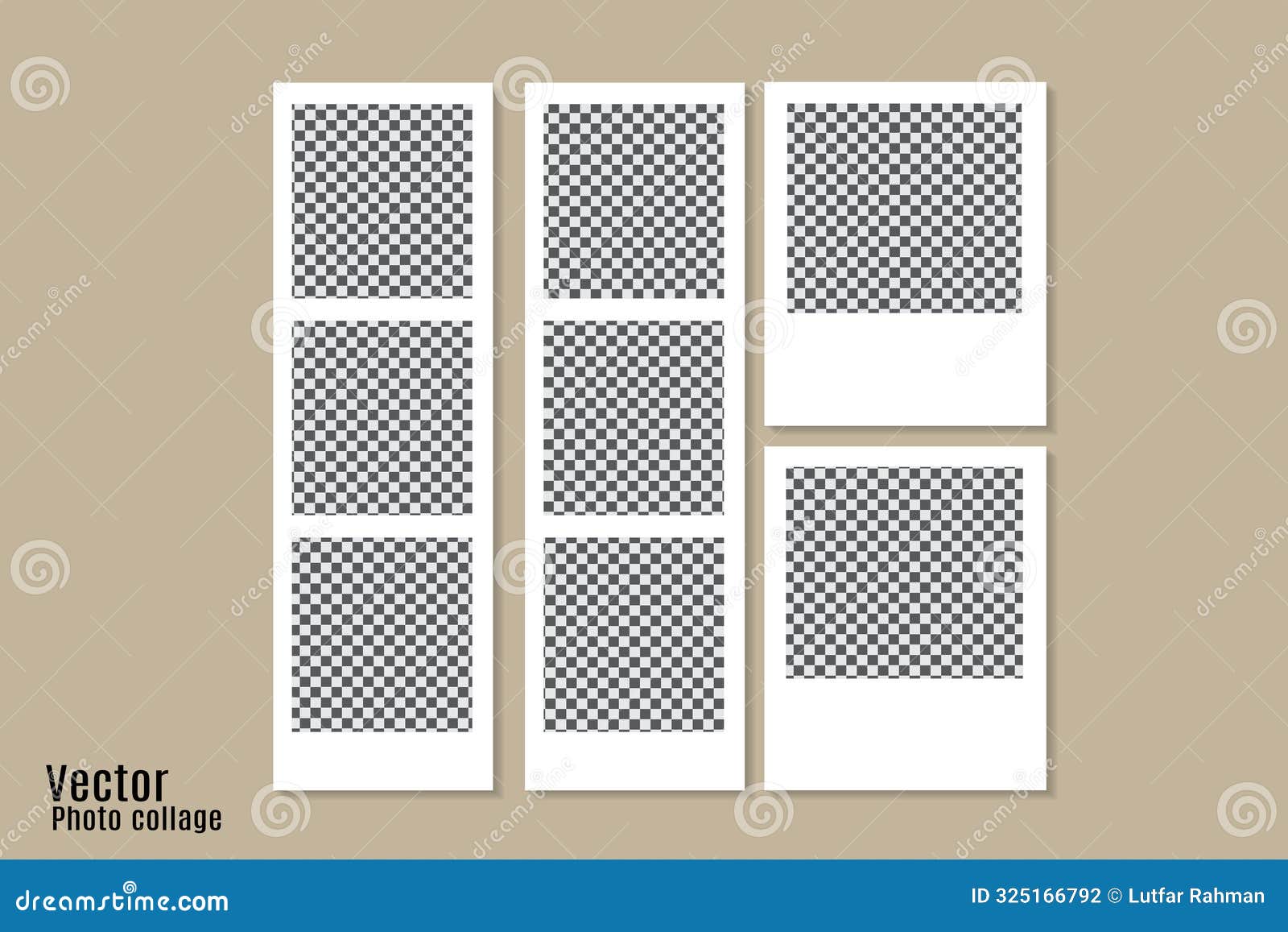 Collage Photo Frame Collection Vector Mockup Stock Illustration ...