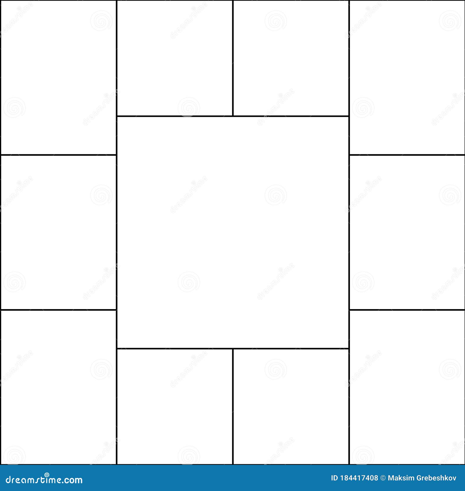 Collage photo frame grid stock illustration. Illustration of empty ...