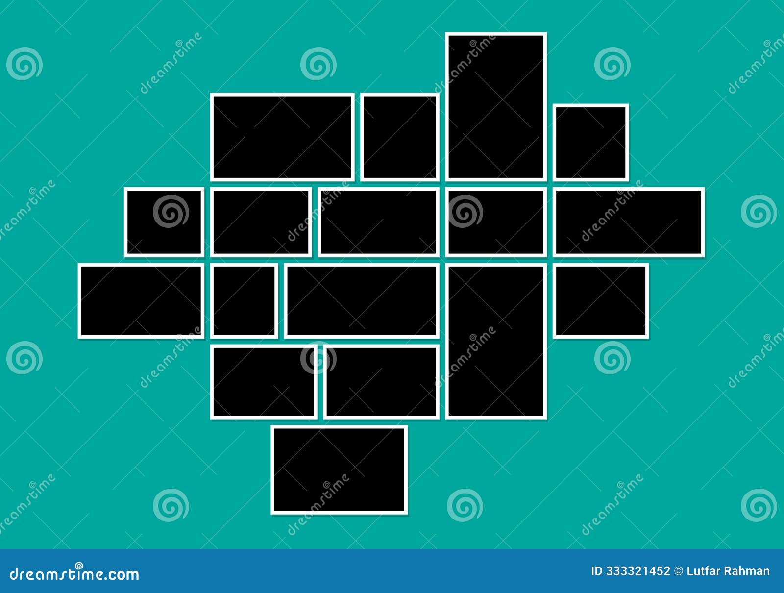 Collage Photo Frame Template for Photographs Presentation Stock ...