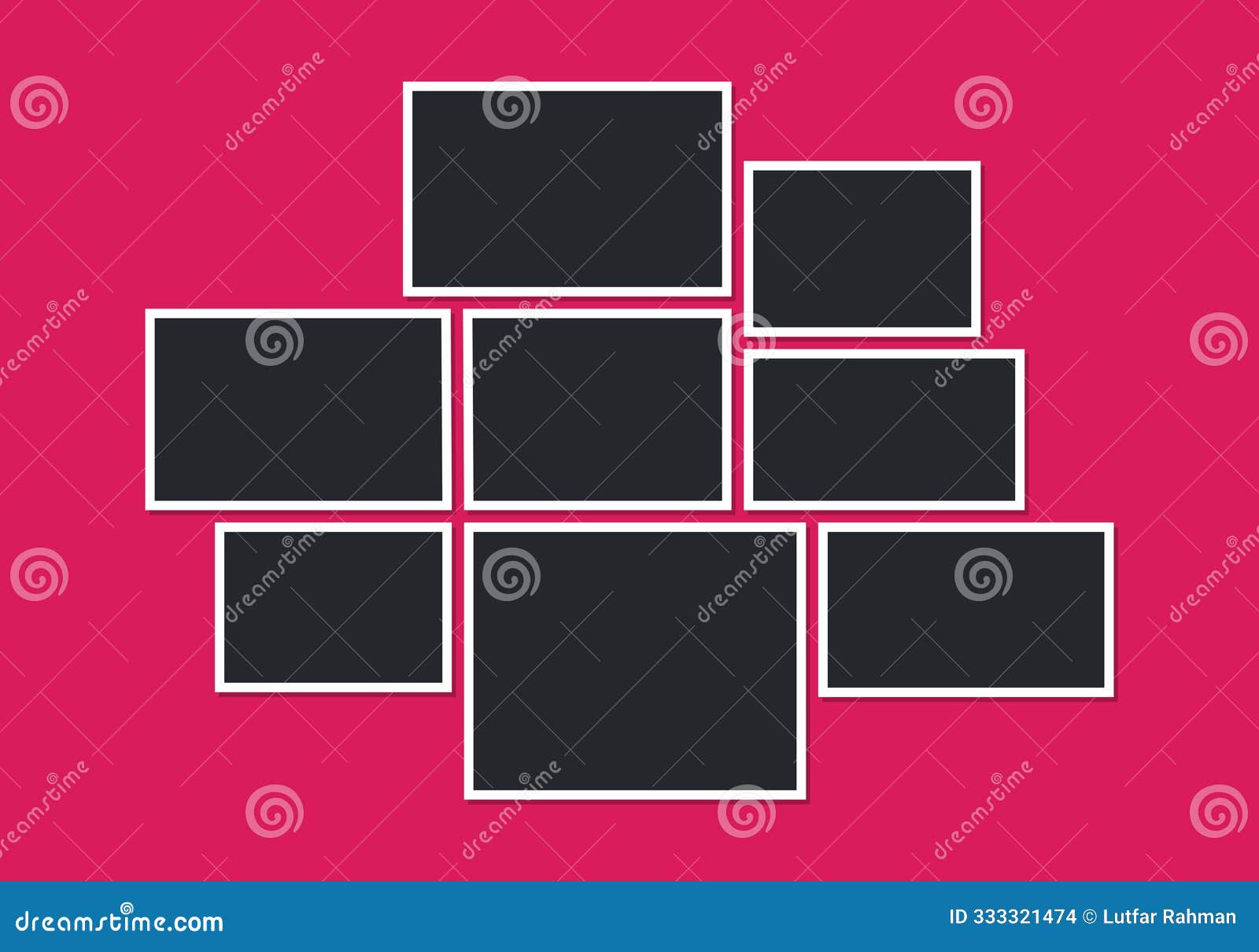 Collage Photo Frame Template for Photographs Presentation Stock ...