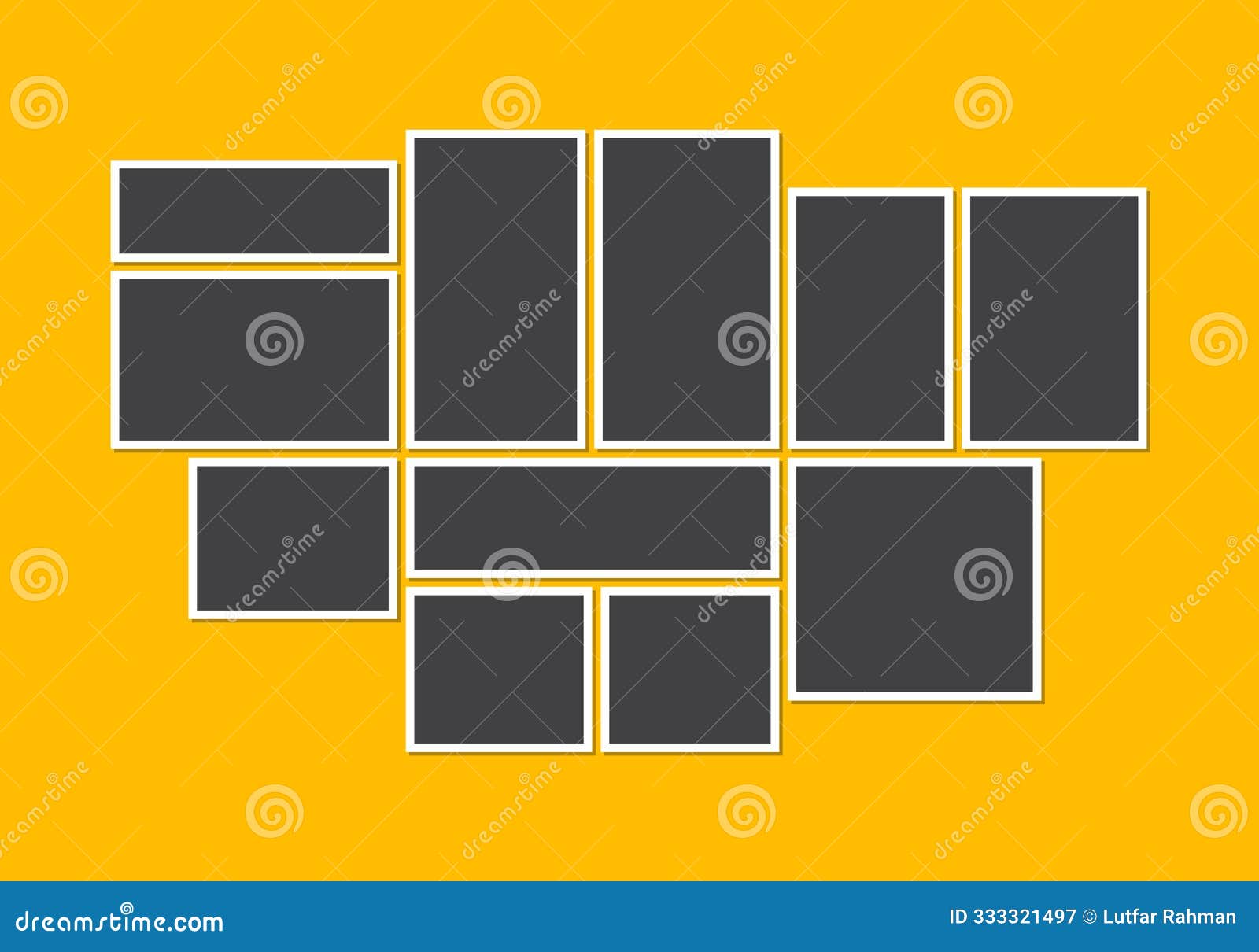 Collage Photo Frame Template for Photographs Presentation Stock ...