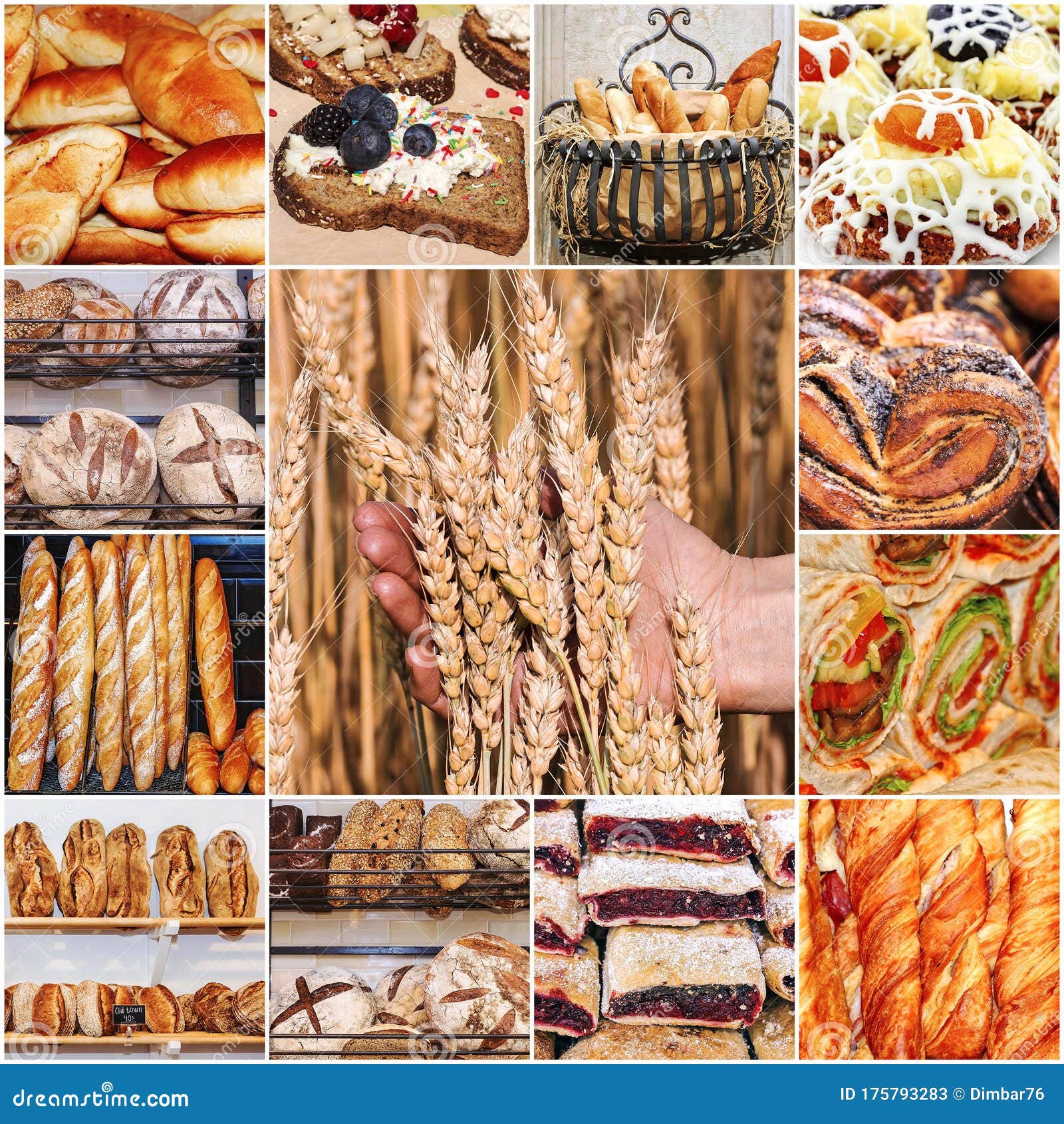 Collage of Photos with Bakery Products Stock Image - Image of ...
