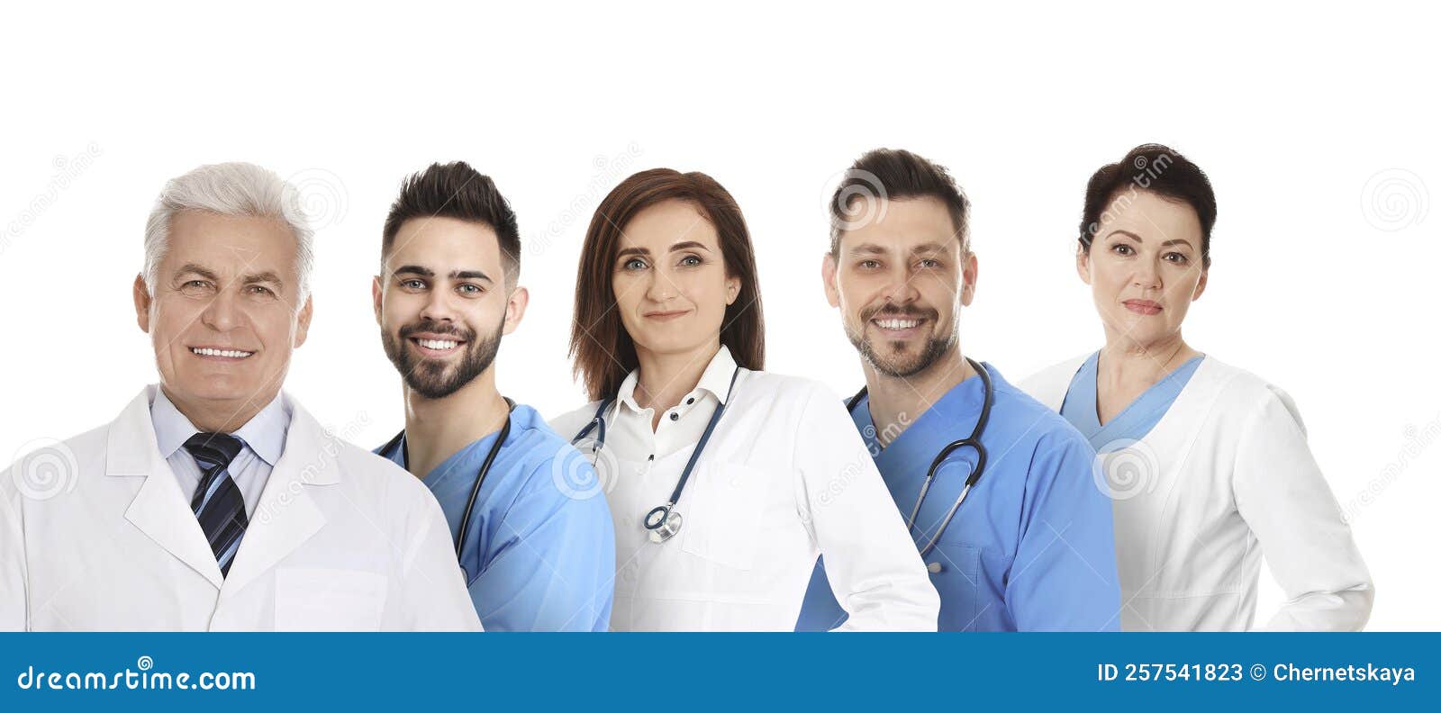 Collage with Photos of Doctors on White Background. Banner Design Stock ...