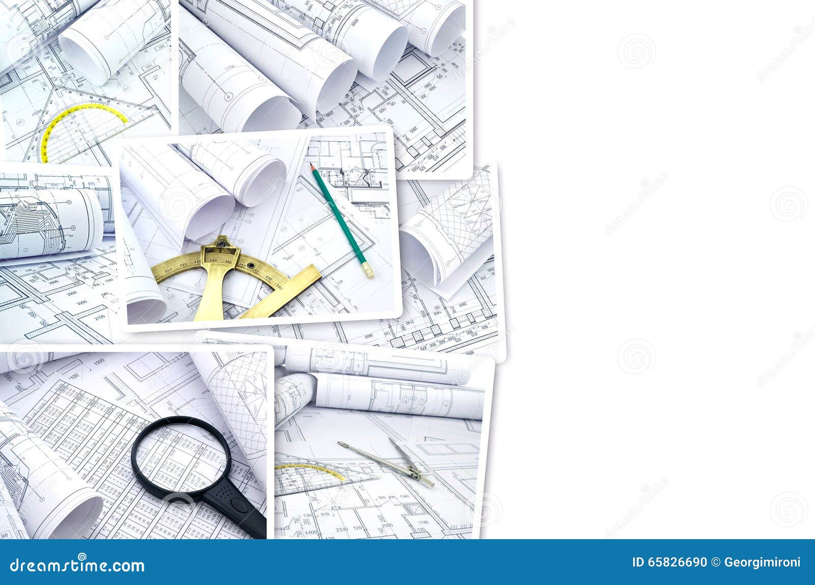 Collage of Photos of Drawings Stock Photo - Image of calculation, angle ...