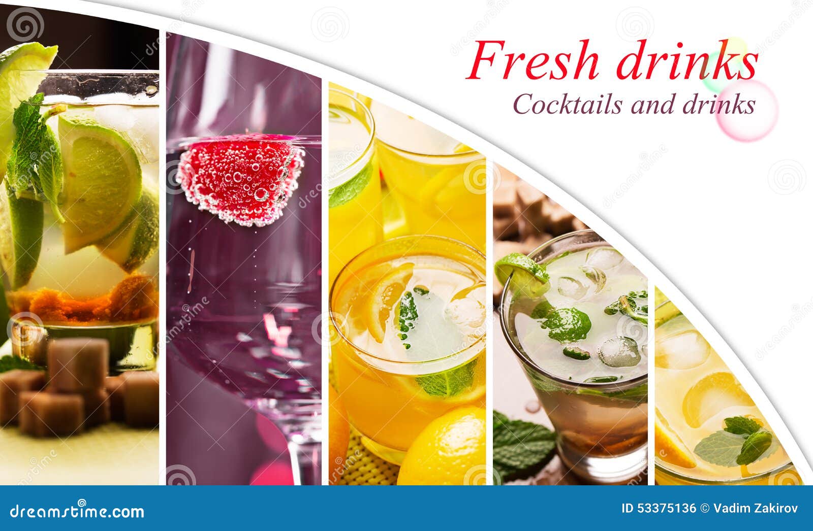 Collage from Photos of Drinks Stock Photo - Image of cold, still: 53375136