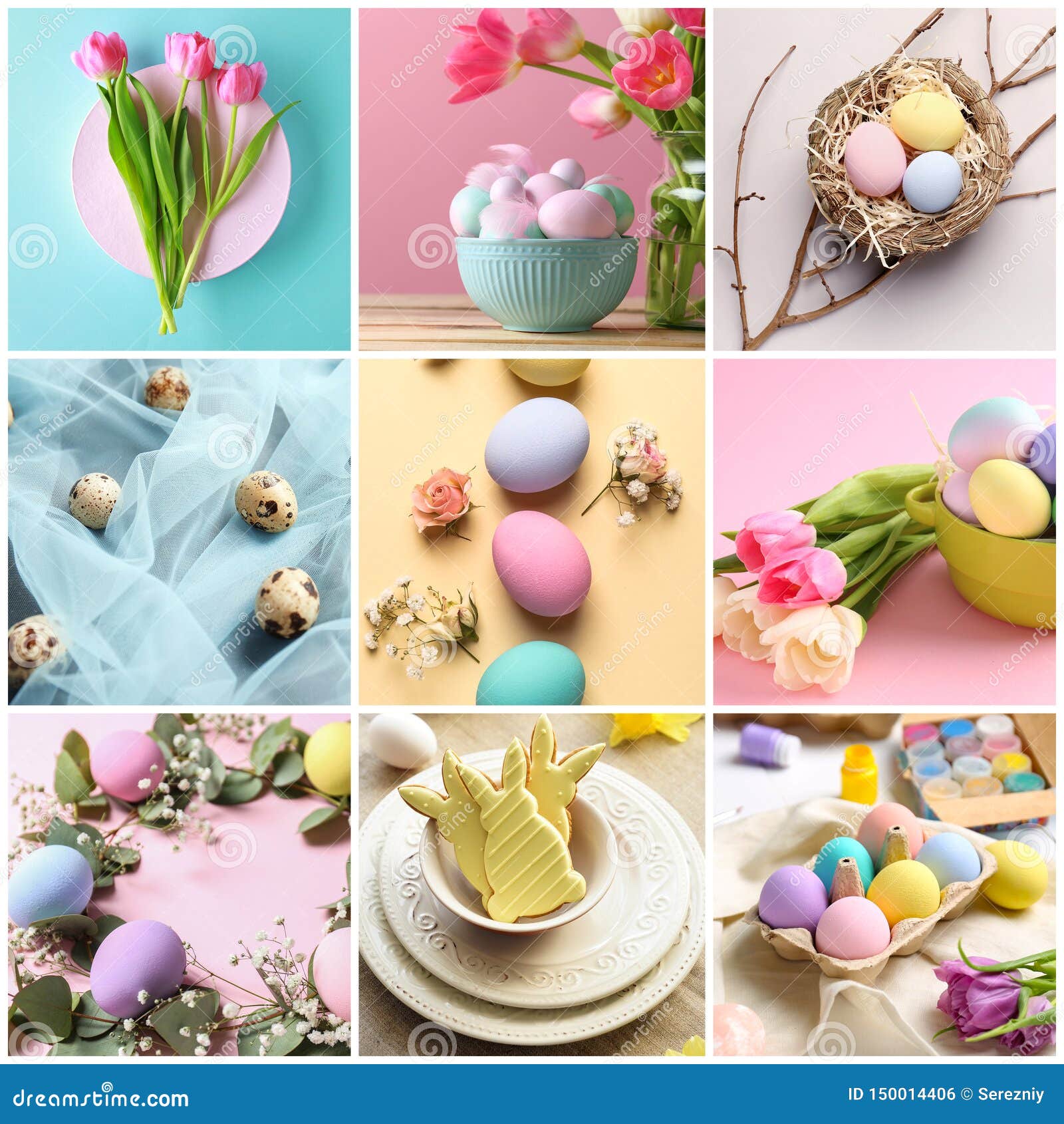 Collage of Photos for Easter Celebration Stock Photo - Image of ...