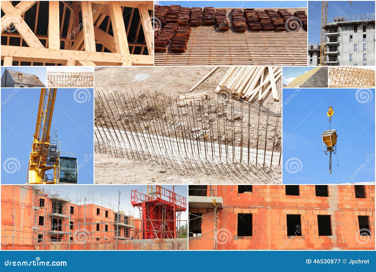 Collage of Photos of the Industry of Construction Stock Image - Image ...
