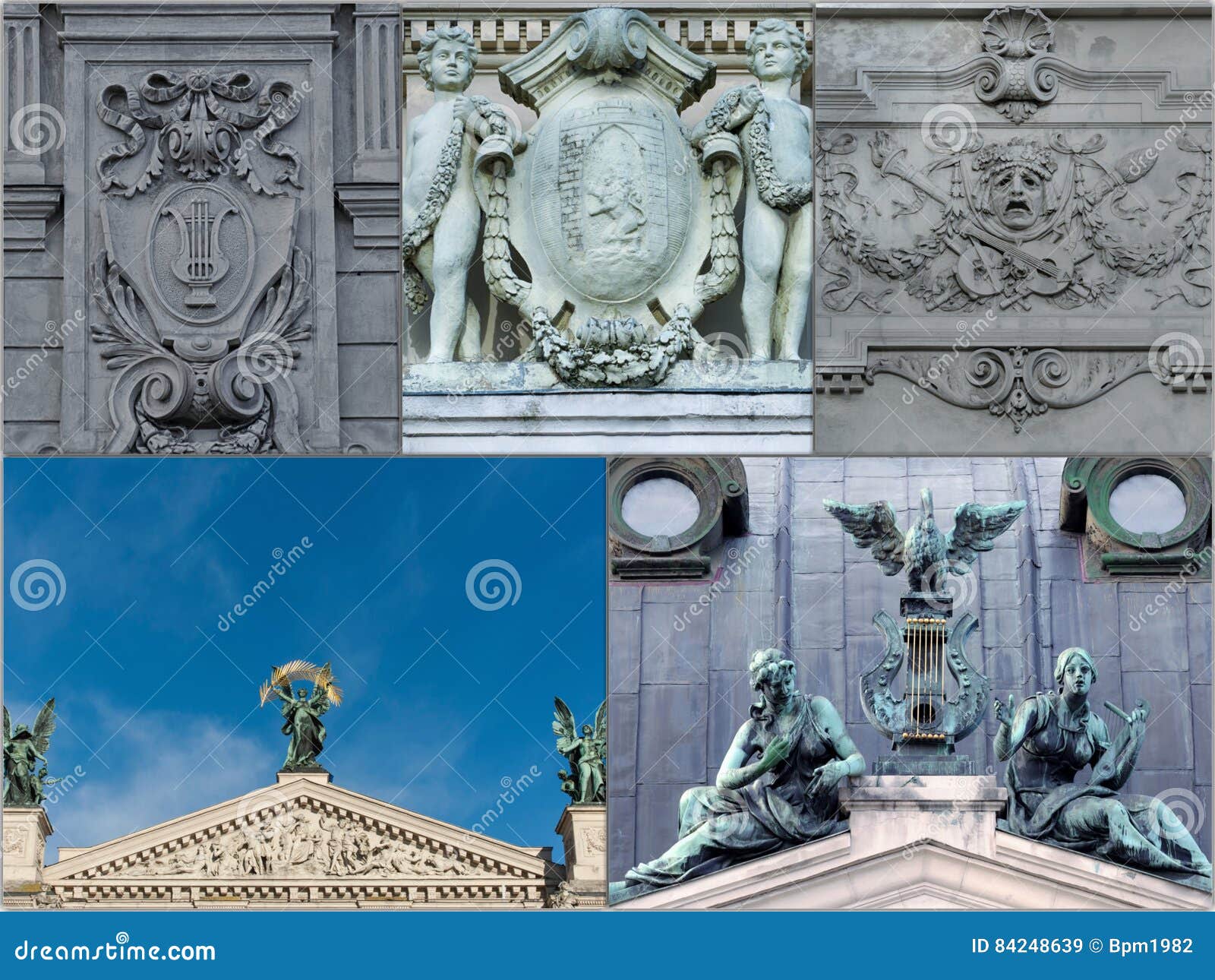 A Collage of Photos on Lviv Theatre of Opera Editorial Stock Image ...