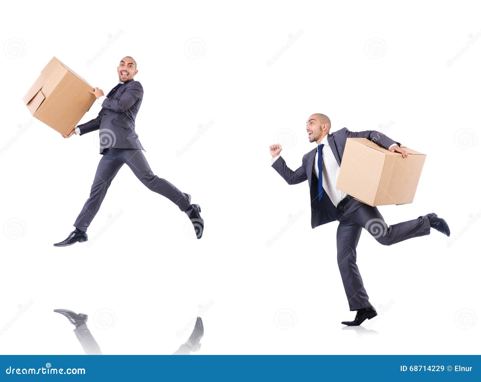 The Collage of Photos with Man and Boxes Stock Image - Image of holding ...