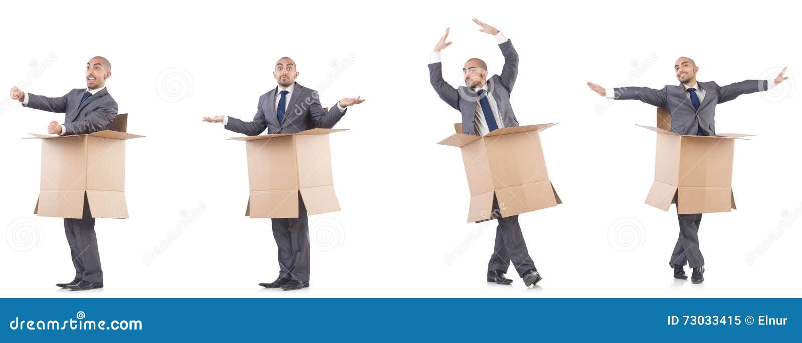 The Collage of Photos with Man and Boxes Stock Image - Image of ...