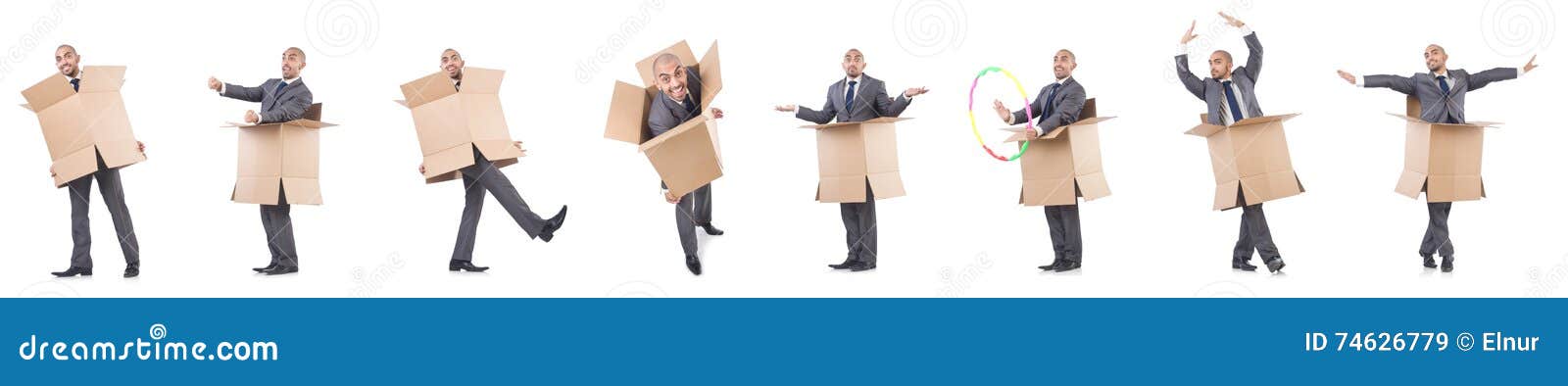 The Collage of Photos with Man and Boxes Stock Image - Image of cargo ...