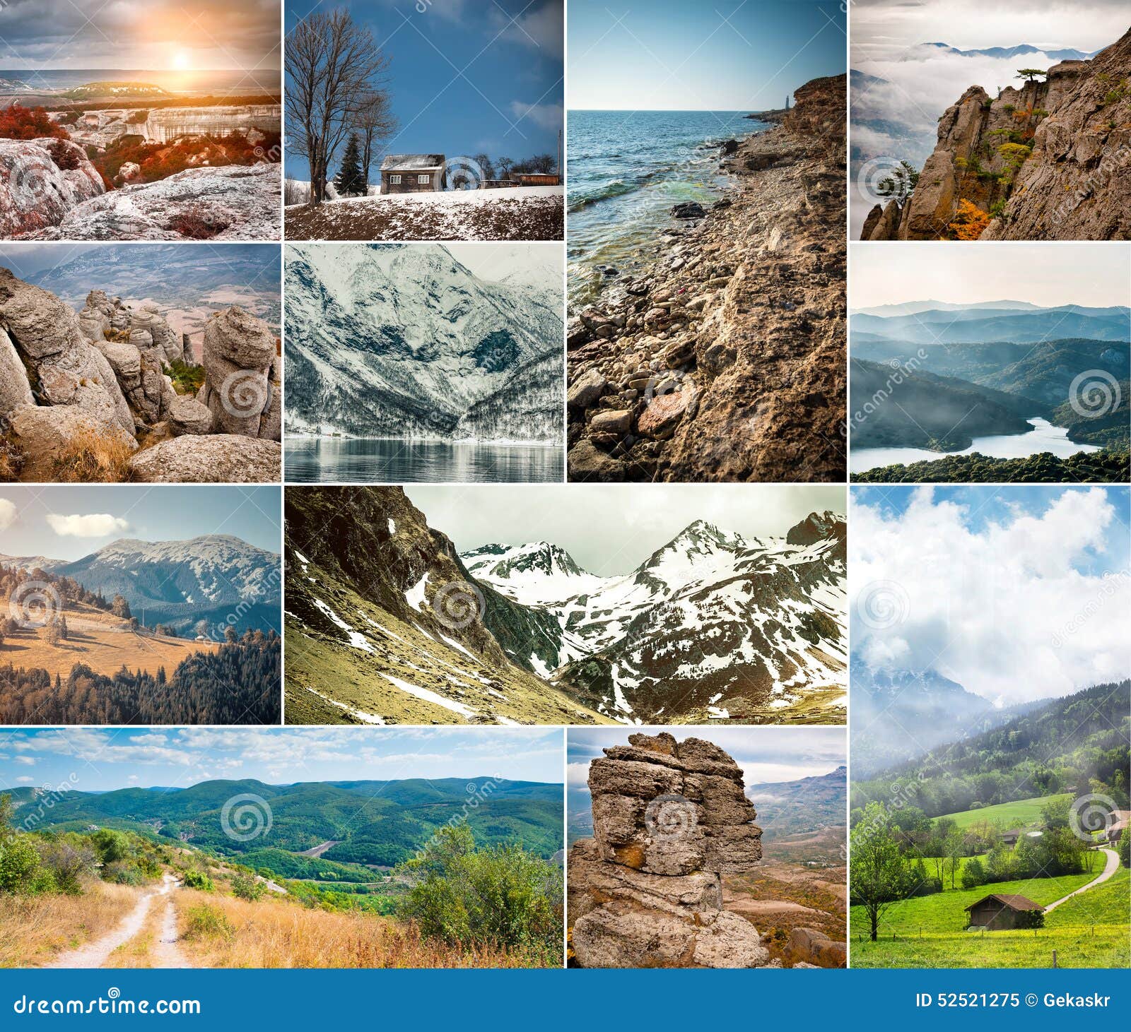 Collage of Photos Mountain Scenery Stock Image - Image of park, cliff ...